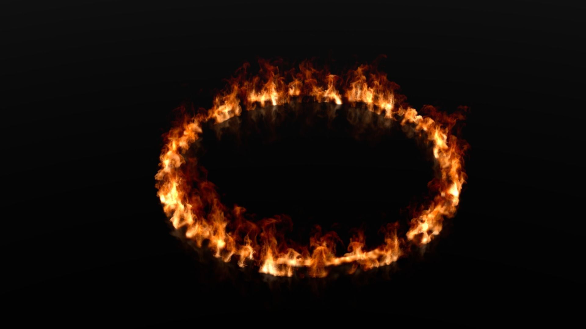 Fire ring circle VDB 300 frame 10 sec 3D model animated rigged | CGTrader
