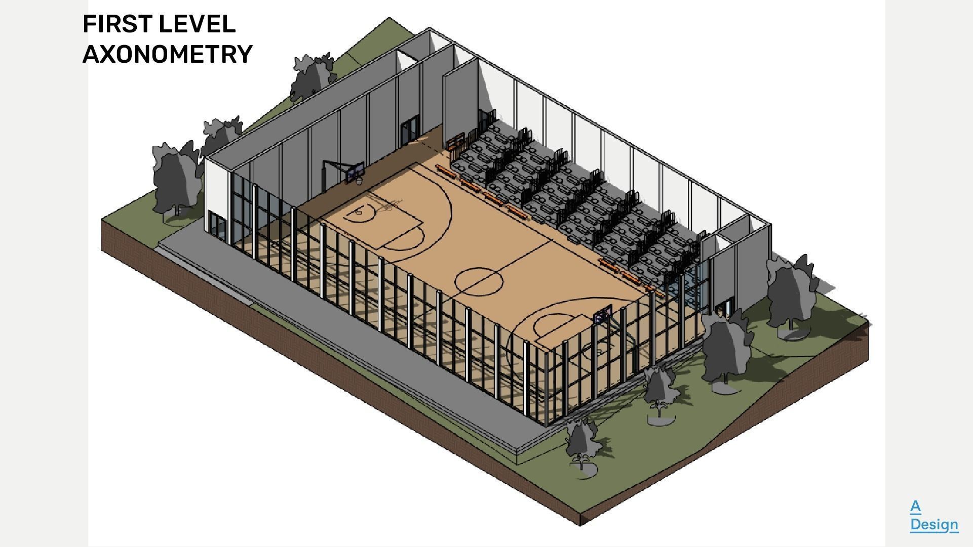 Indoor sports hall - Revit 3D model | CGTrader