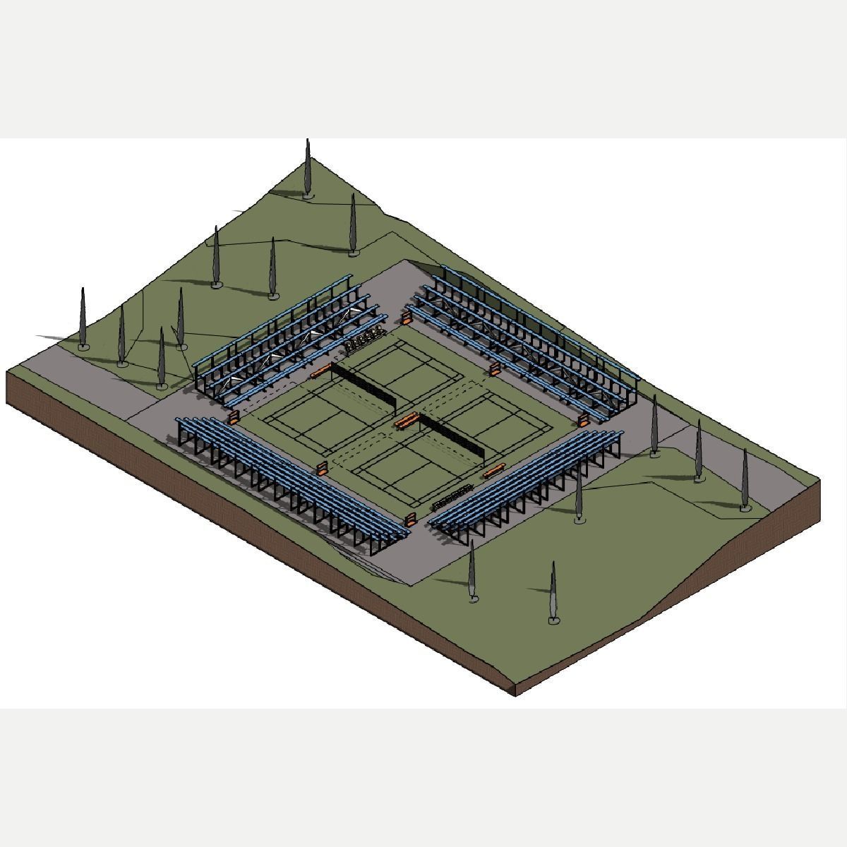 Outdoor sports ground - Revit 3D model | CGTrader