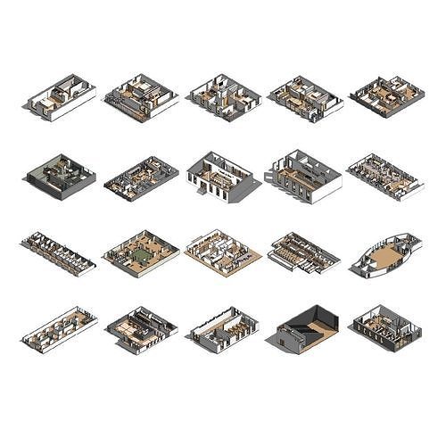 20 Interior spaces - Revit 3D model | CGTrader