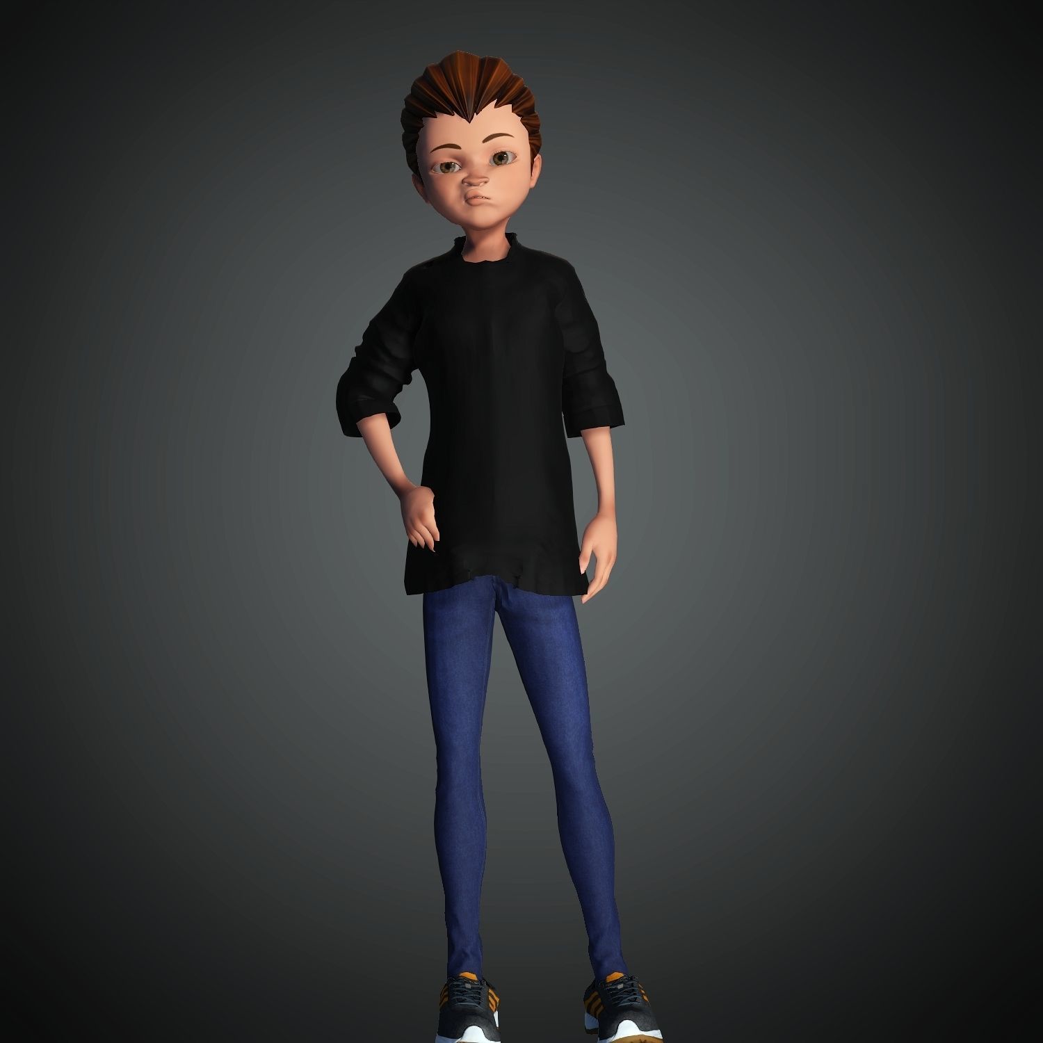 Classic Cartoon Boy Character Rigged Blender Iclone Maya 3D model ...