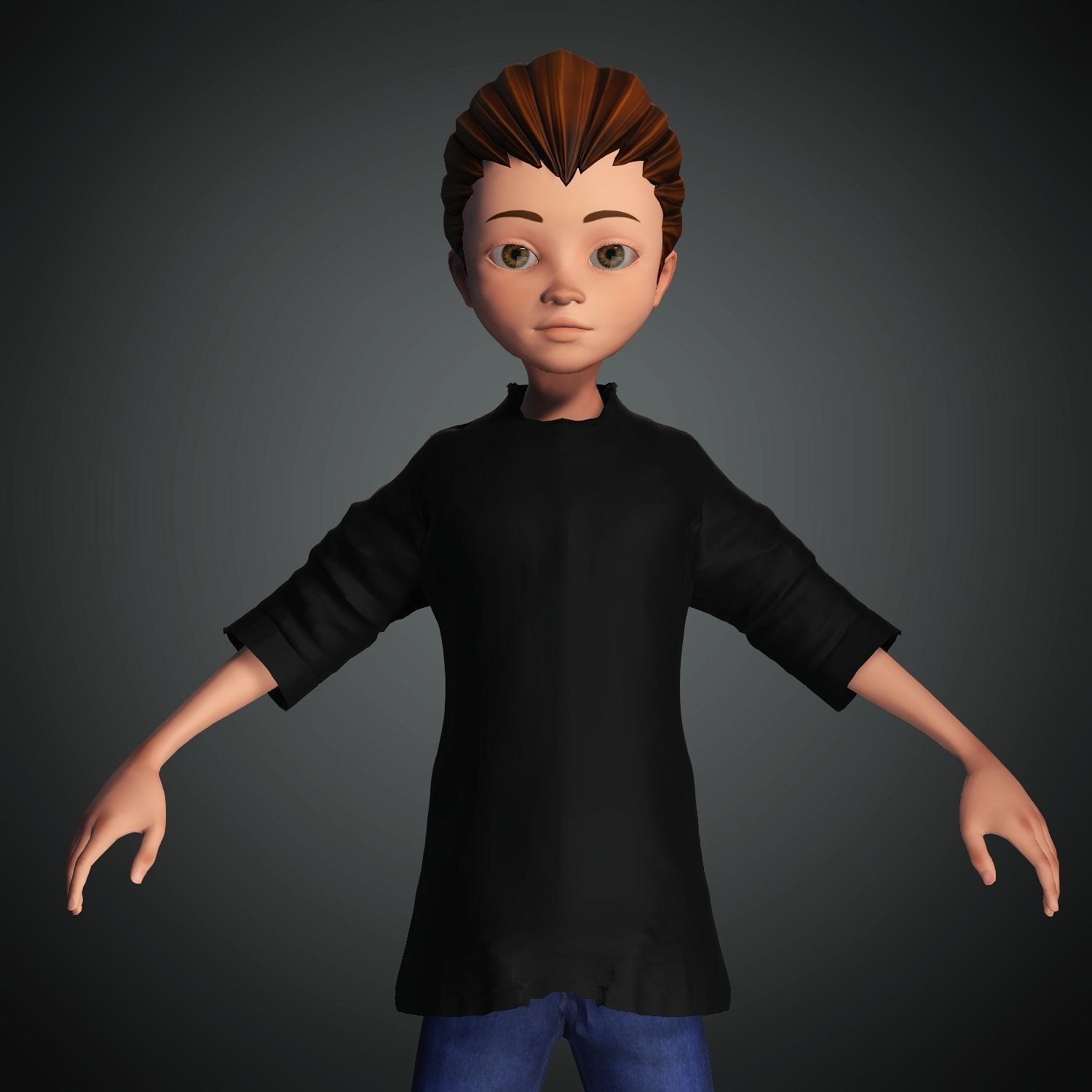 Classic Cartoon Boy Character Rigged Blender Iclone Maya 3D model ...