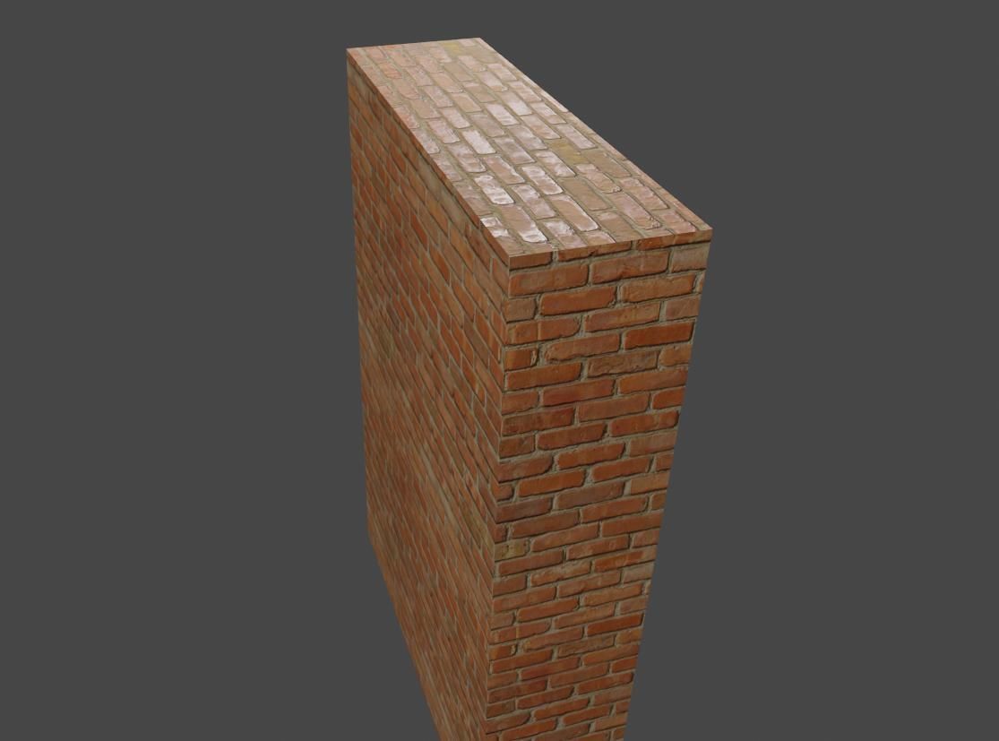 3D model Brick Wall - Normal Map Texture - Muro VR / AR / low-poly ...