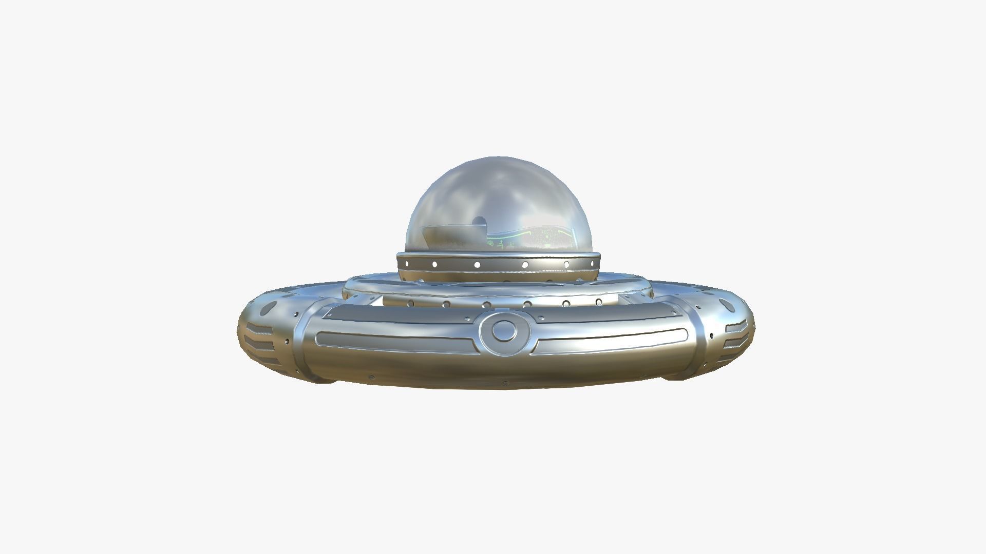 3D model Alien Spaceship UFO E02 Aluminum - Sci Fi Spacecraft Design VR ...