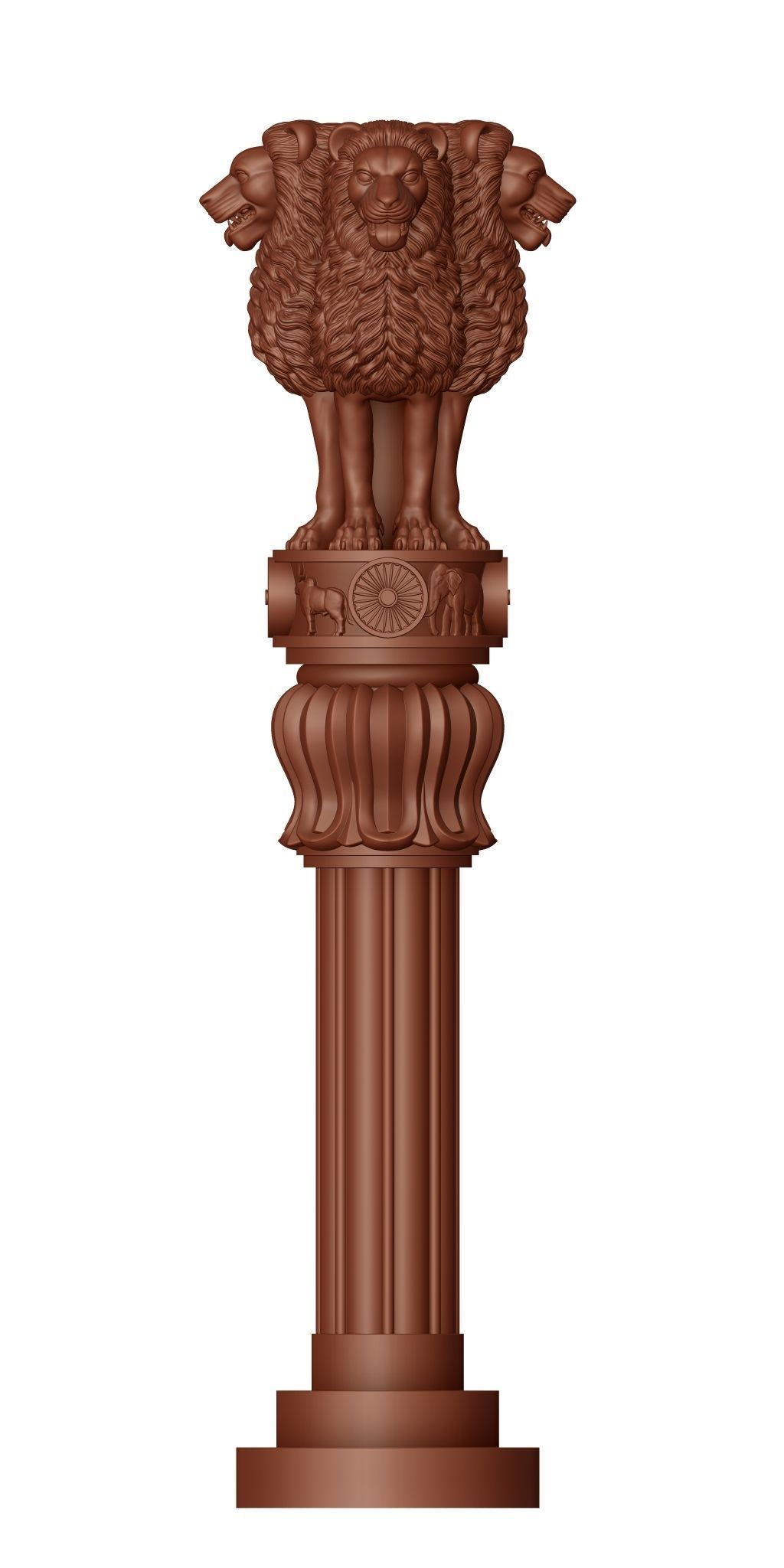 Ashoka Stambh-National Emblem Of India 3D model 3D printable | CGTrader