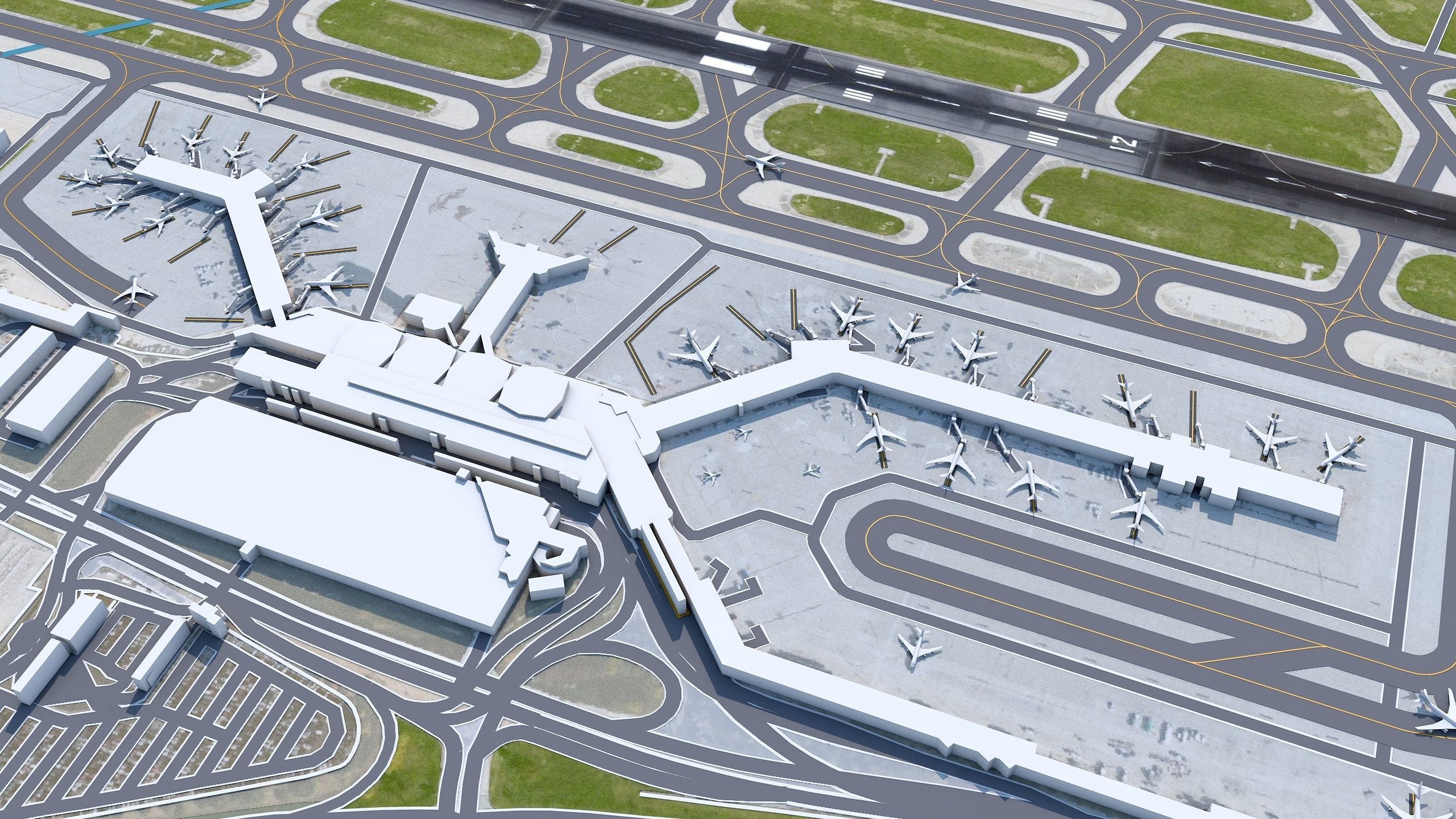 3D model St Louis Lambert Airport 15km VR / AR / low-poly | CGTrader
