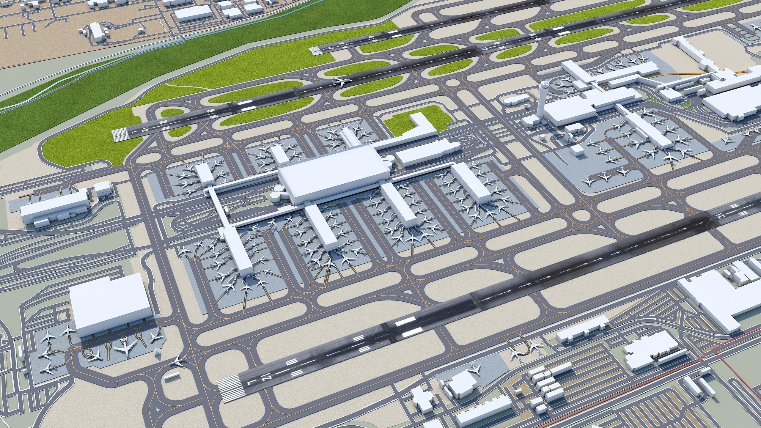 3D model Phoenix Airport 10km VR / AR / low-poly | CGTrader