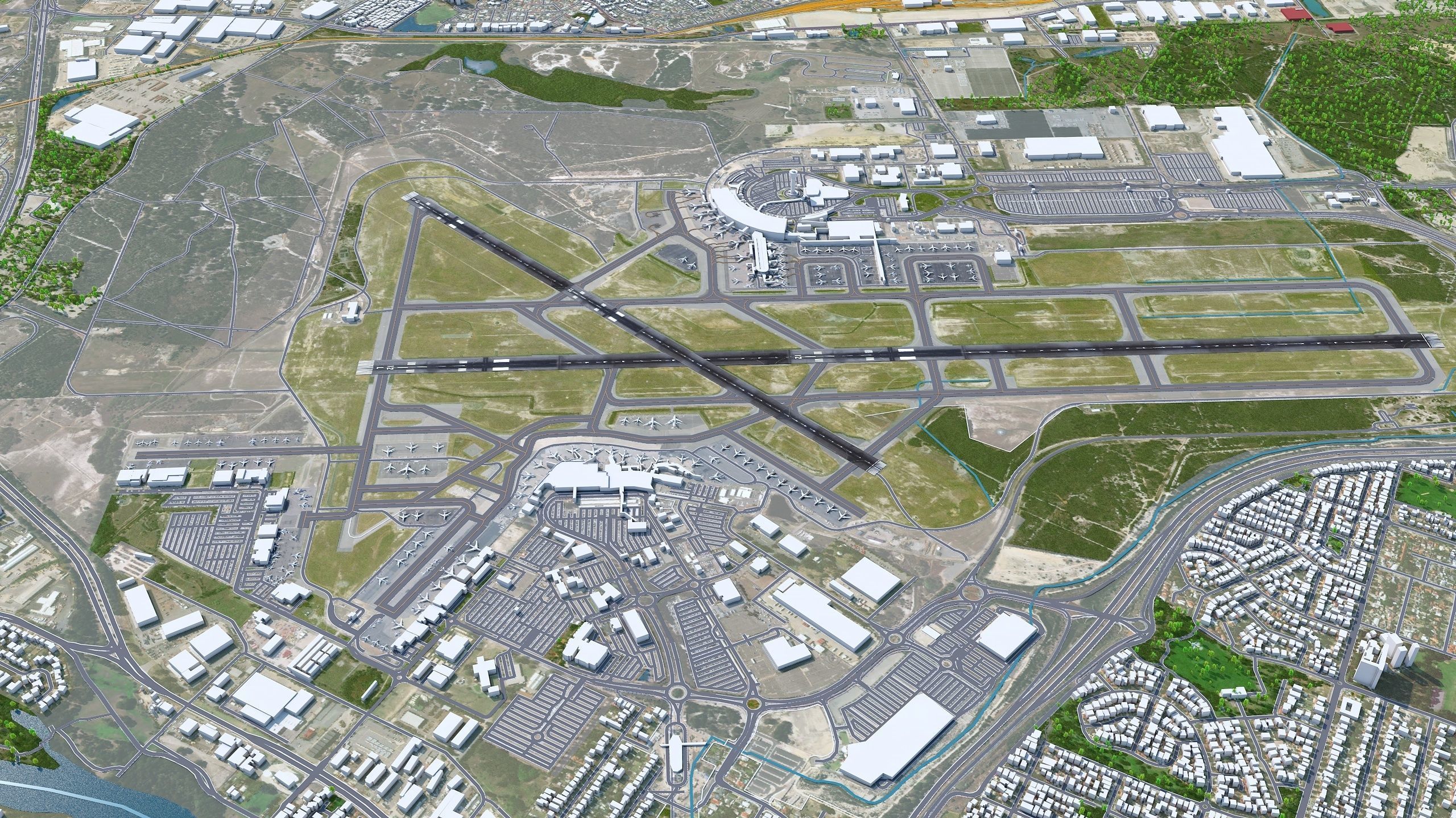 3D model Perth Airport 10km VR / AR / low-poly | CGTrader