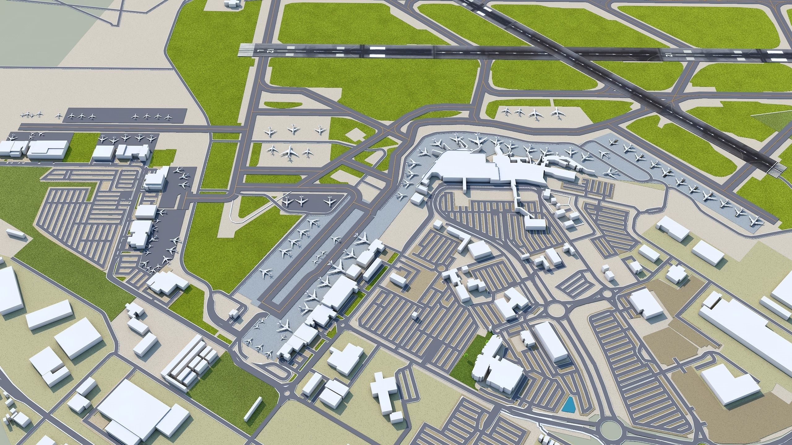 3D model Perth Airport 10km VR / AR / low-poly | CGTrader