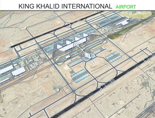 3D model King Khalid International Airport 15km VR / AR / low-poly ...