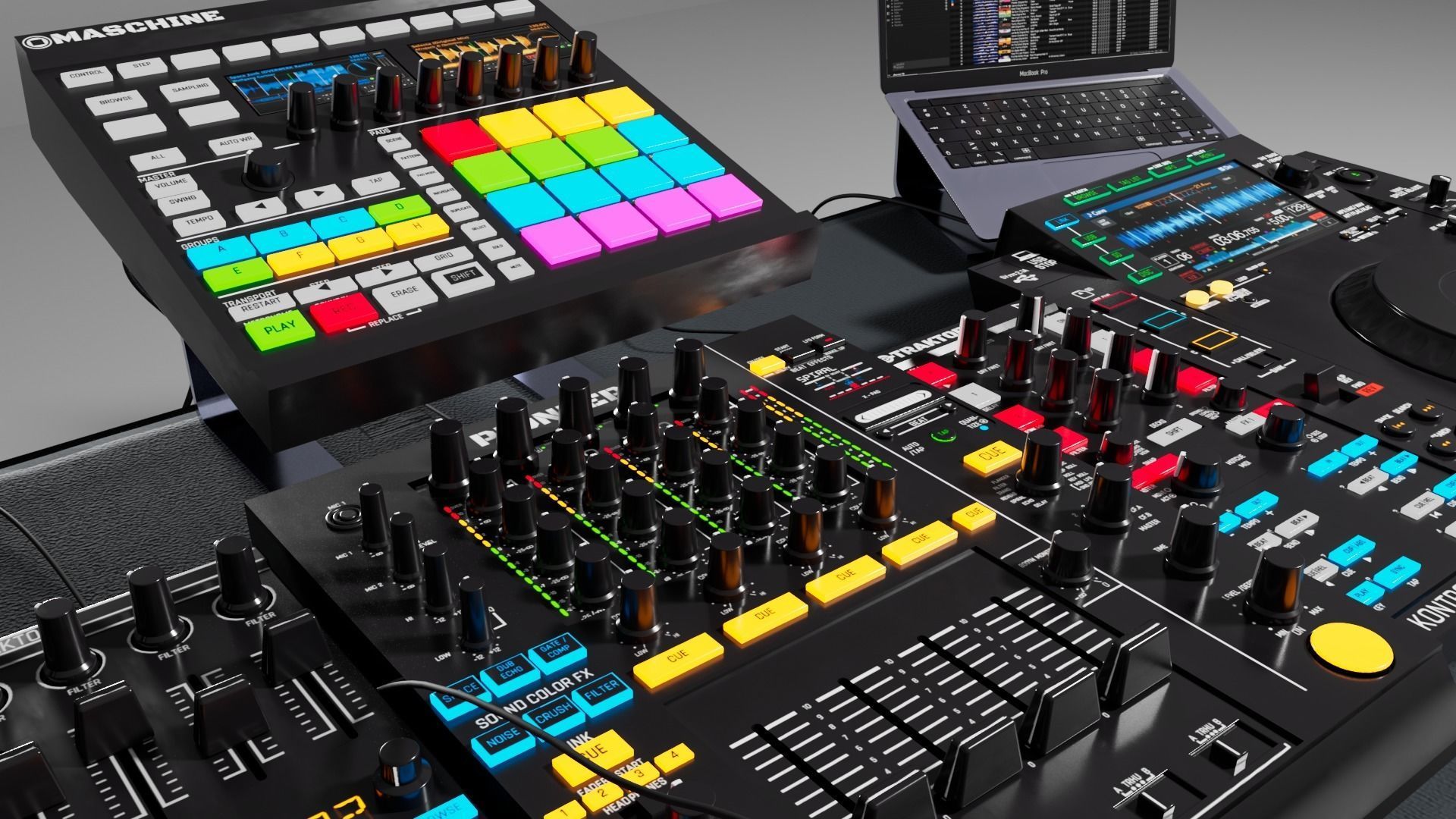 Pioneer DJ Music Set MAYA 3D Model 3D model | CGTrader