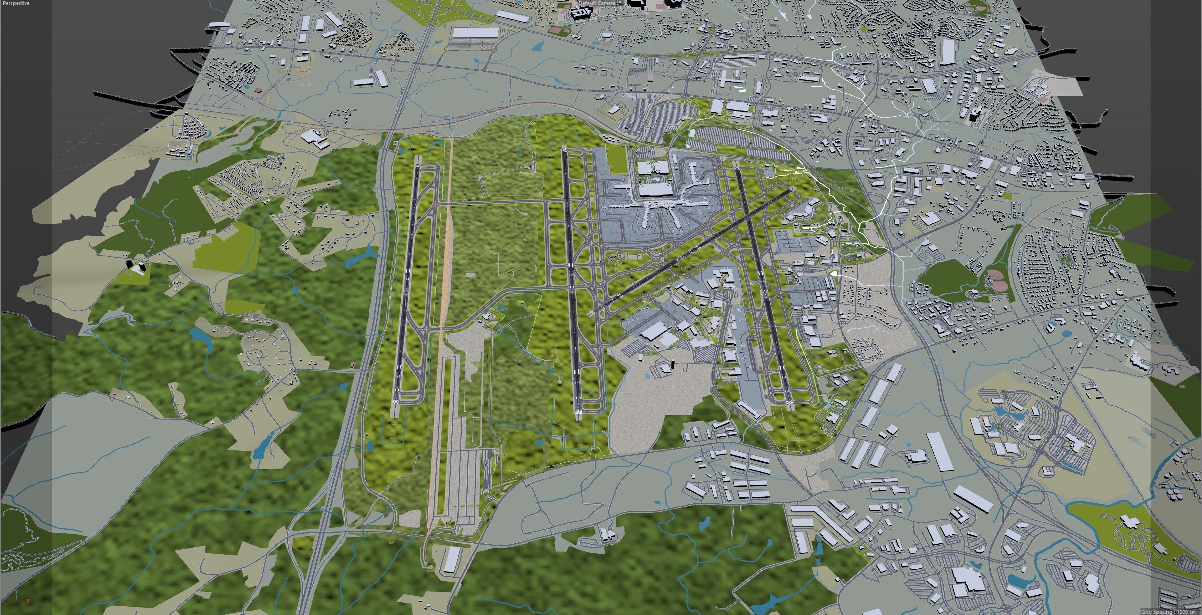3D model Charlotte Douglas Airport 10km VR / AR / low-poly | CGTrader