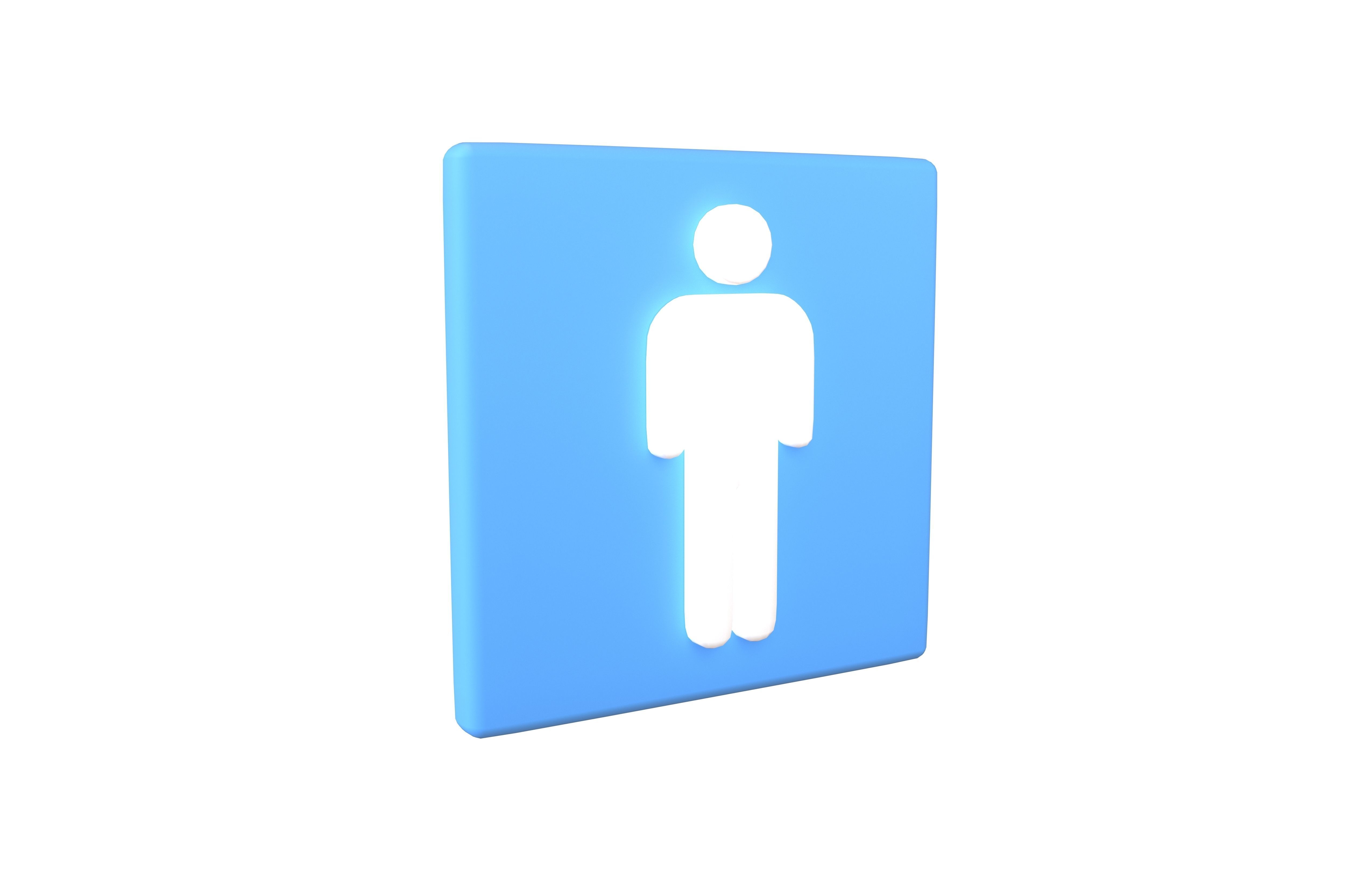 3D model Boy Washroom Icon v1 001 VR / AR / low-poly | CGTrader