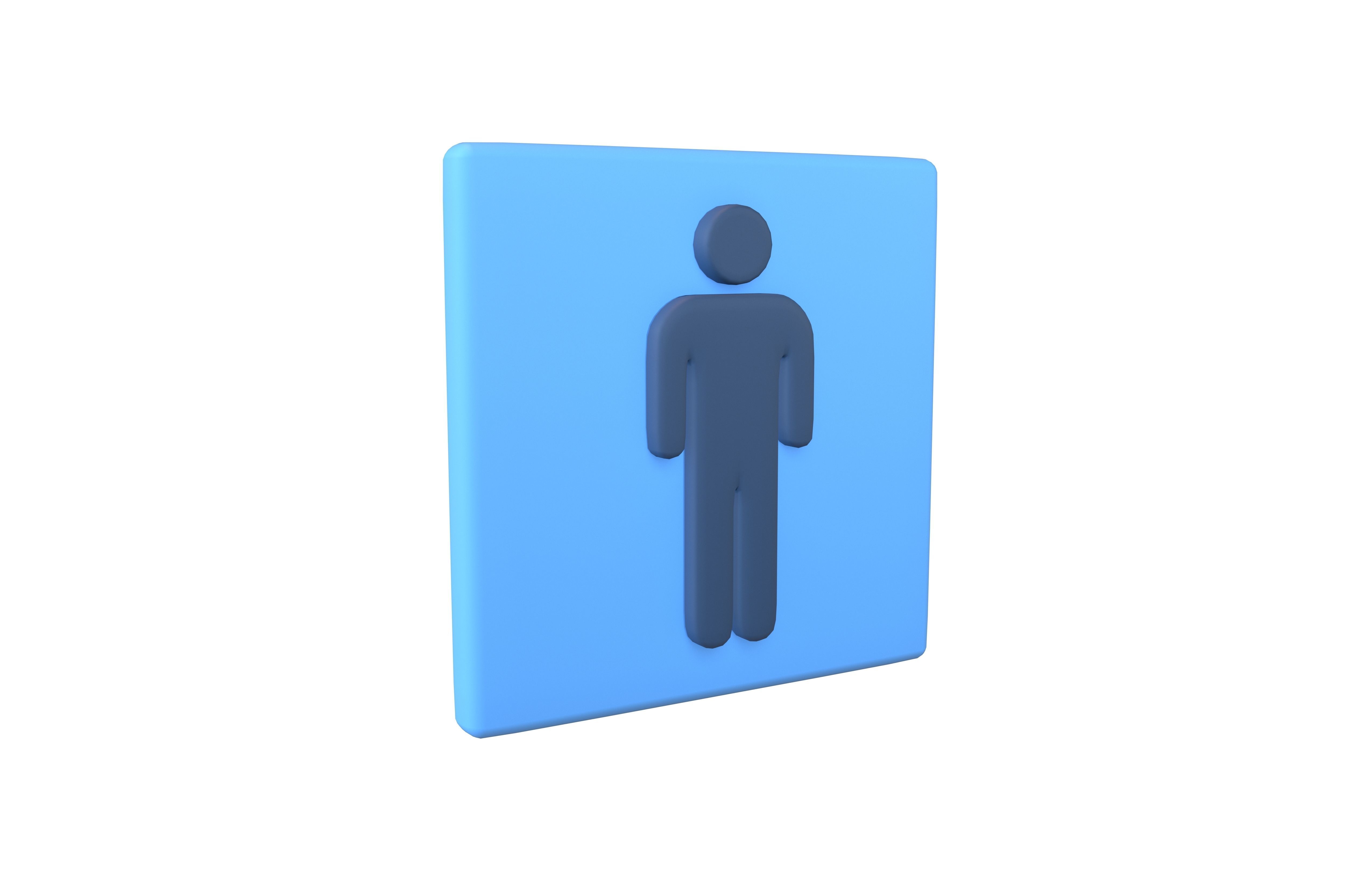 3D model Boy Washroom Icon v1 002 VR / AR / low-poly | CGTrader