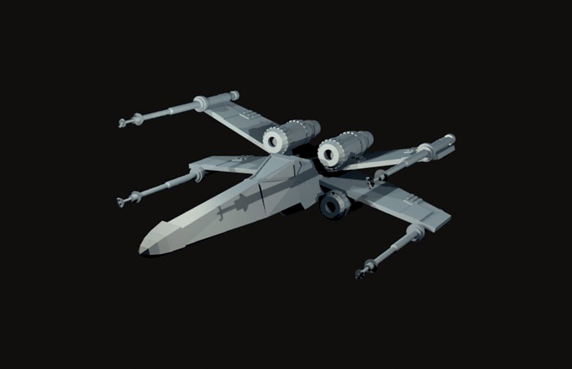 3D model star wars x wing spaceship fighter miniature diorama -3d model ...