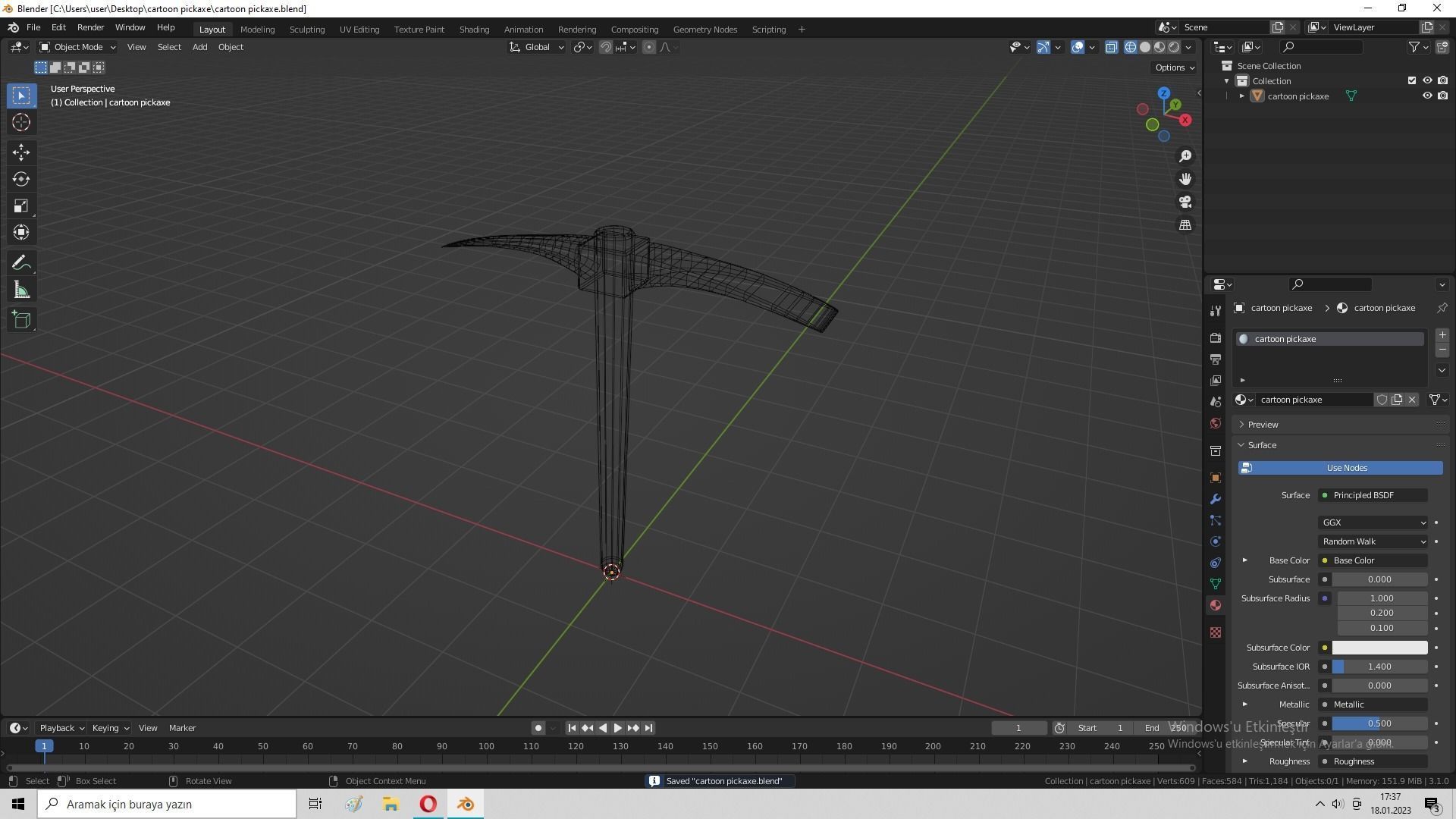 3D model Cartoon Pickaxe VR / AR / low-poly | CGTrader