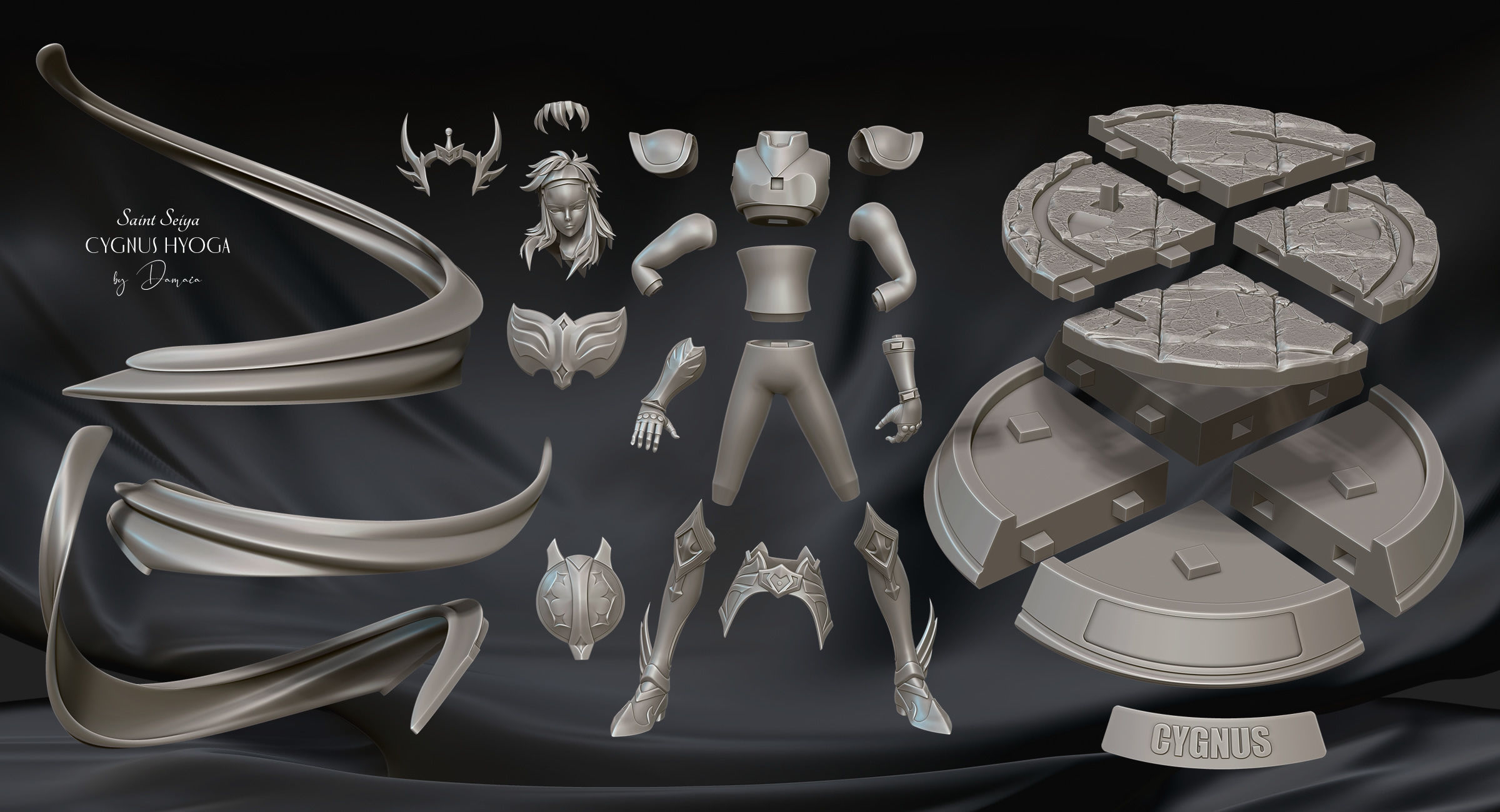 Saint Seiya - Cygnus Hyoga 3D model 3D printable | CGTrader
