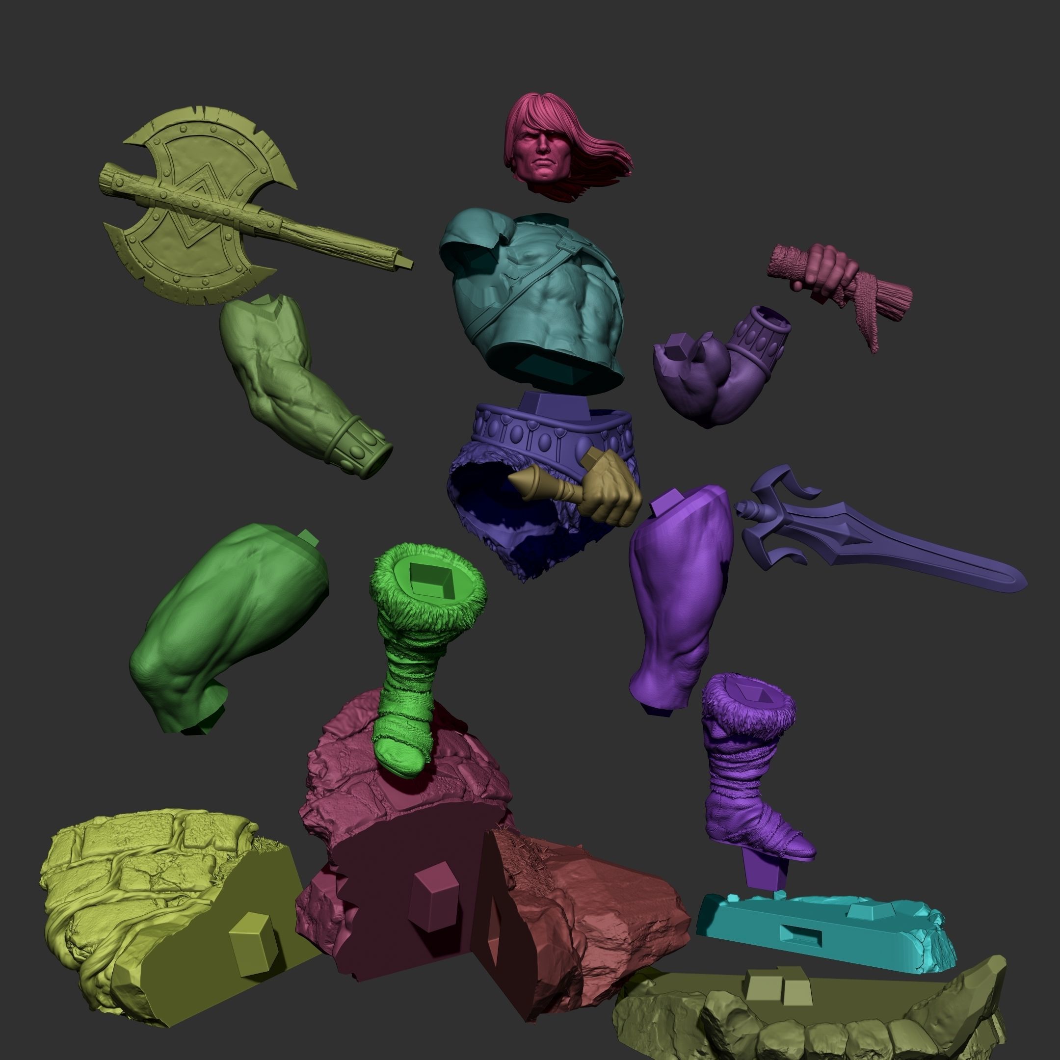 He-man fanart STL 3D model 3D printable | CGTrader