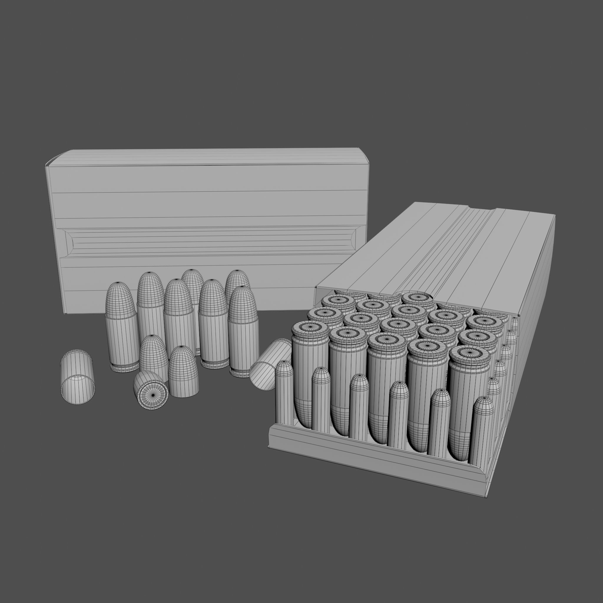 Ammo boxes and cartridges 9x19 mm 3D model | CGTrader