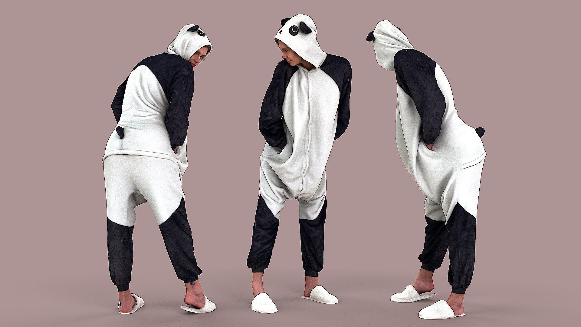 In a panda costume 3D model | CGTrader