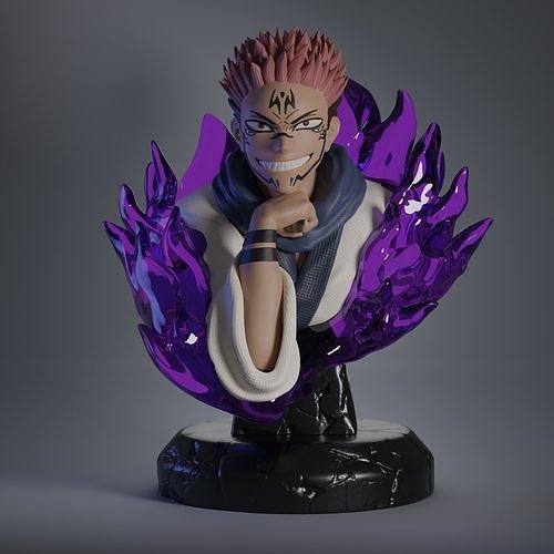 Ryomen Sukuna Bust 3D model 3D printable | CGTrader
