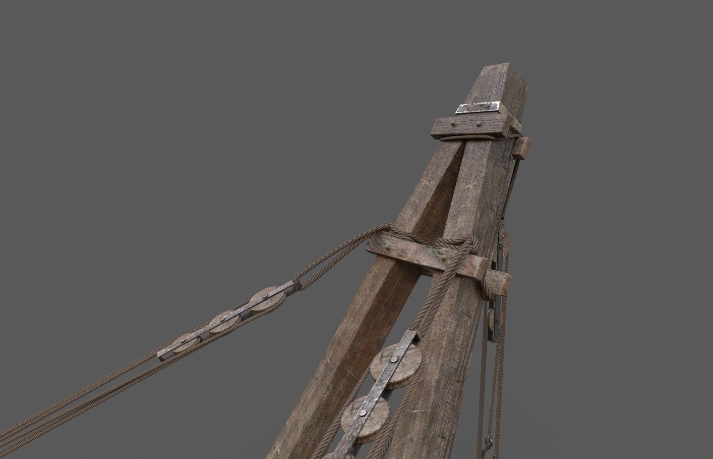 3D model Ancient roman construction crane Pentaspastos - PBR VR / AR ...