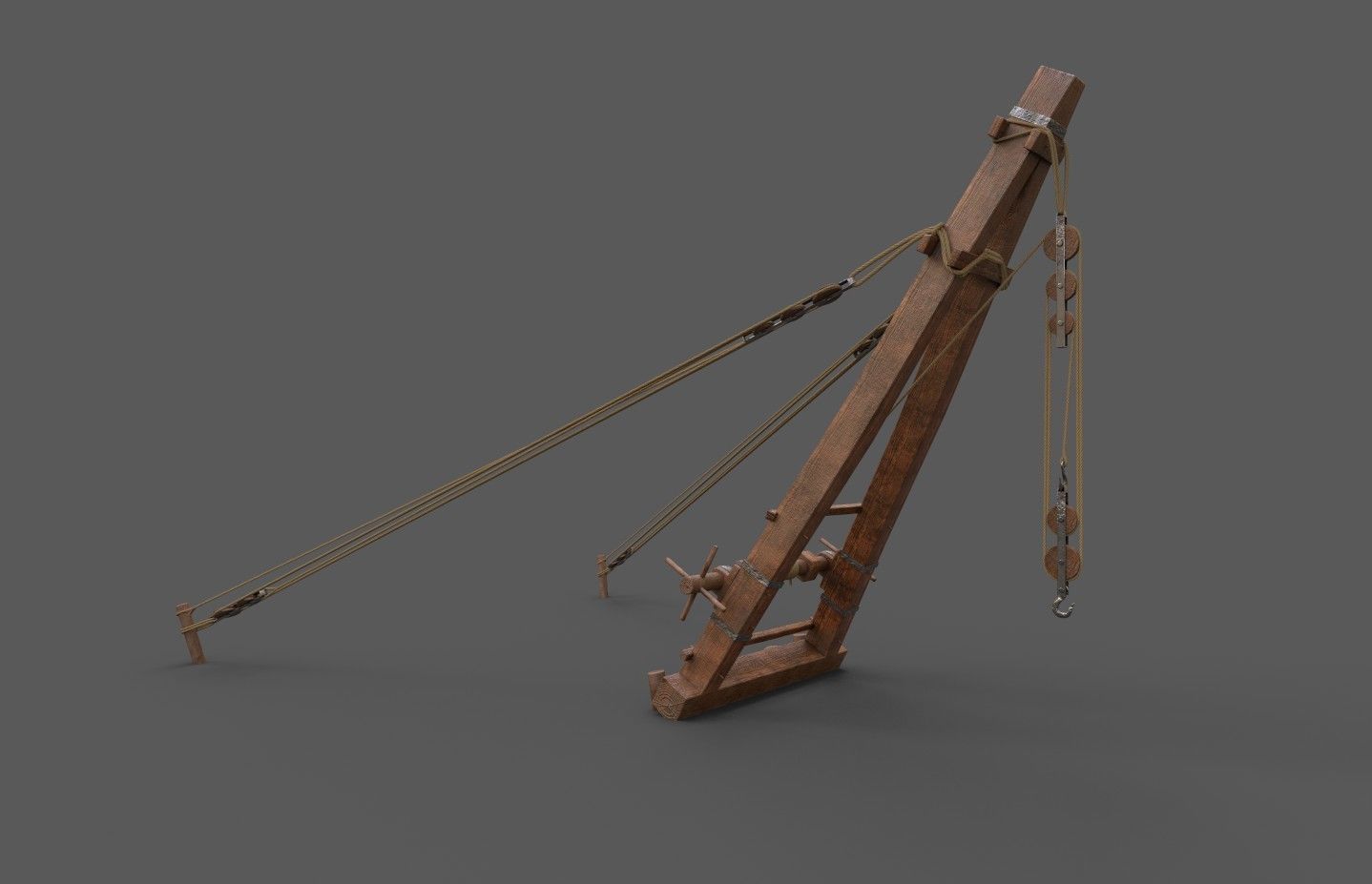 3D model Ancient roman construction crane Pentaspastos - PBR VR / AR ...