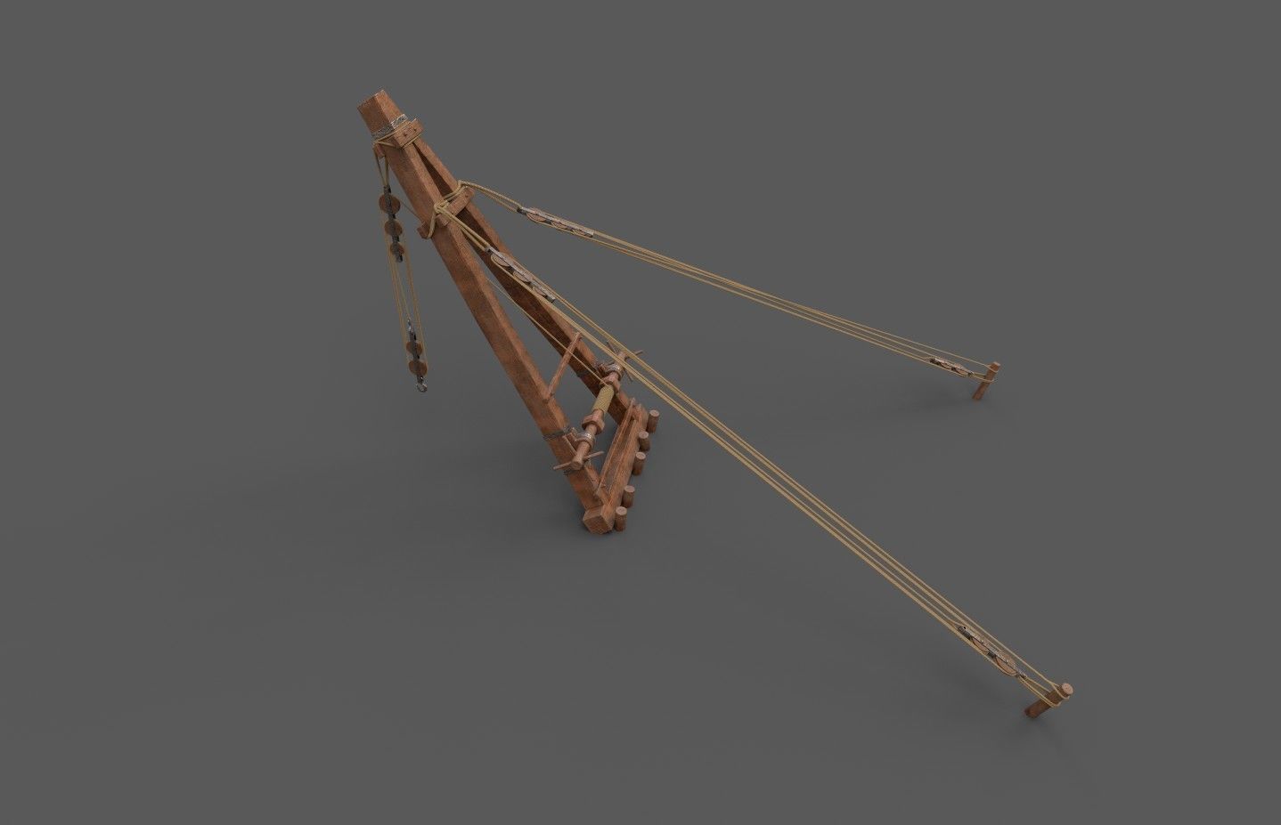 3D model Ancient roman construction crane Pentaspastos - PBR VR / AR ...