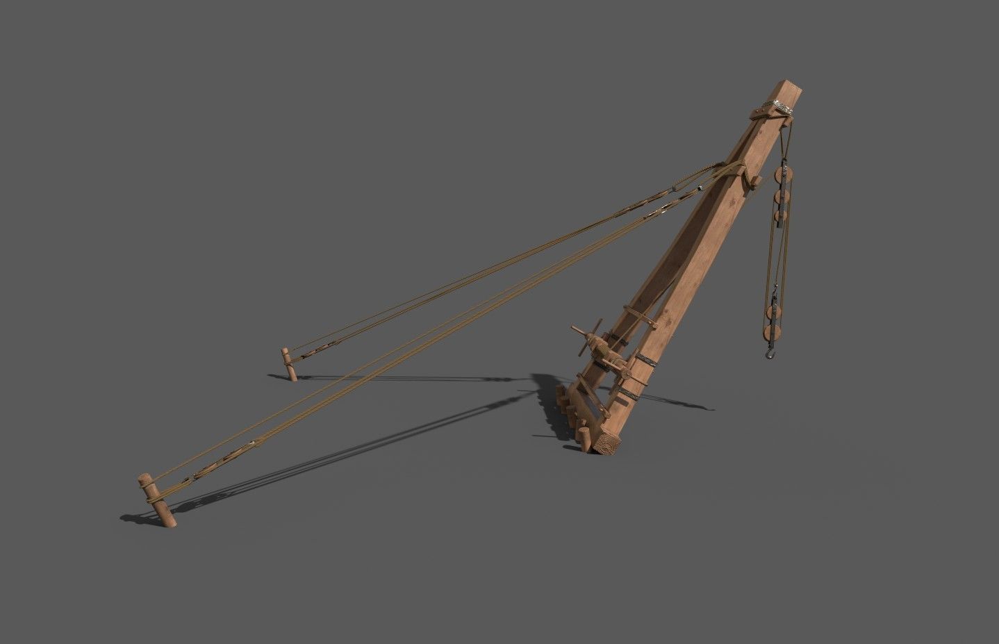 3D model Ancient roman construction crane Pentaspastos - PBR VR / AR ...