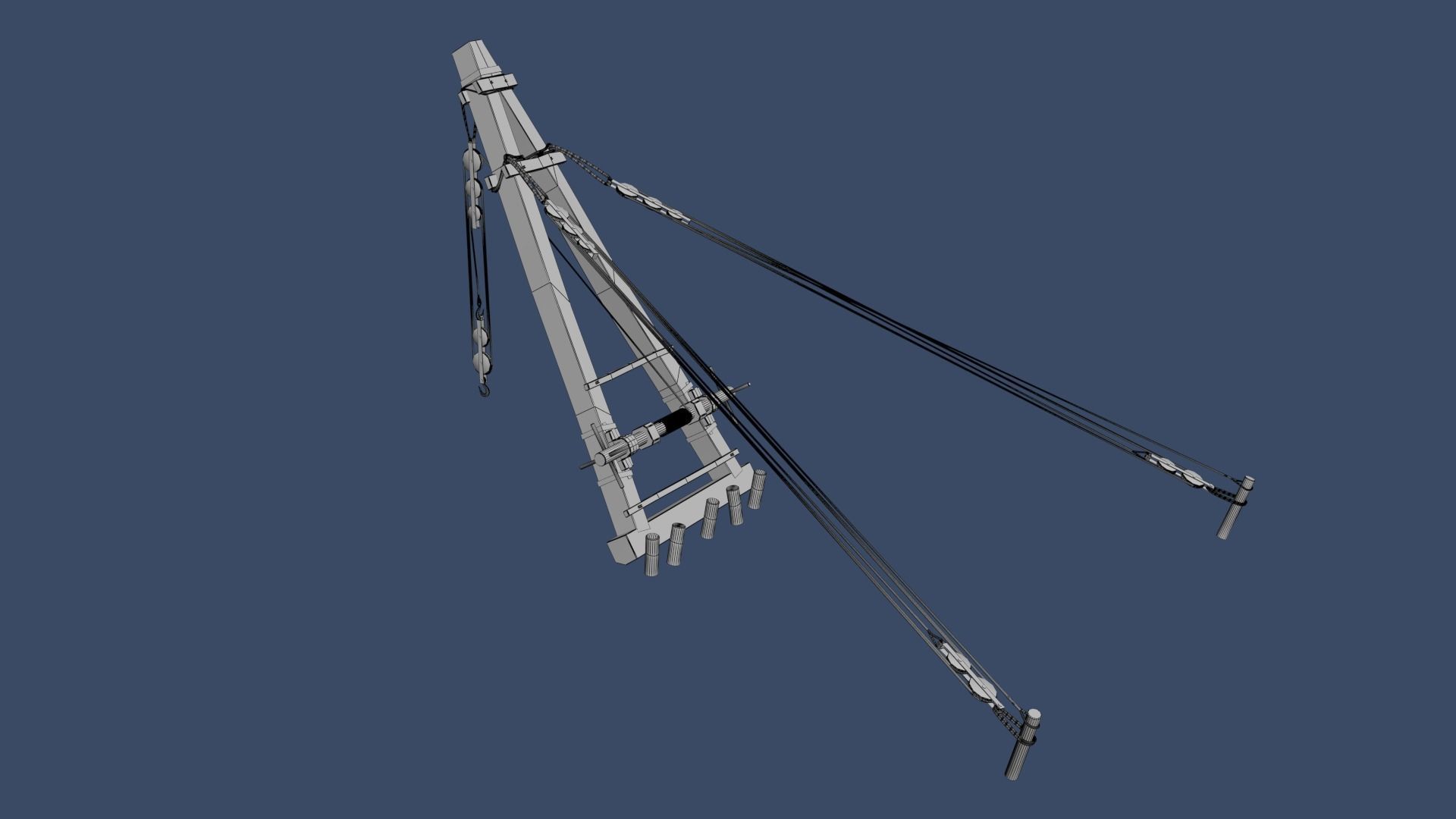 3D model Ancient roman construction crane Pentaspastos - PBR VR / AR ...