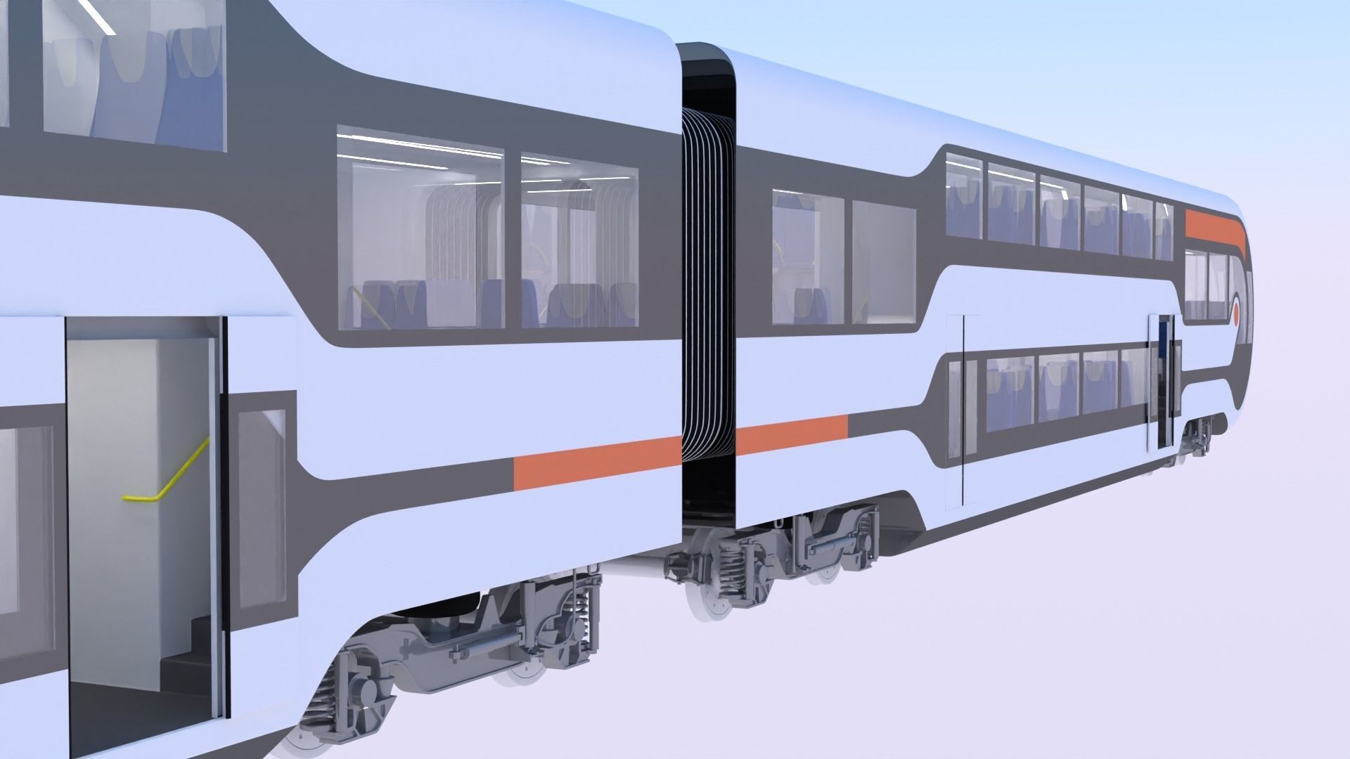 Monorail and doubledeck trains 3D Model Collection | CGTrader