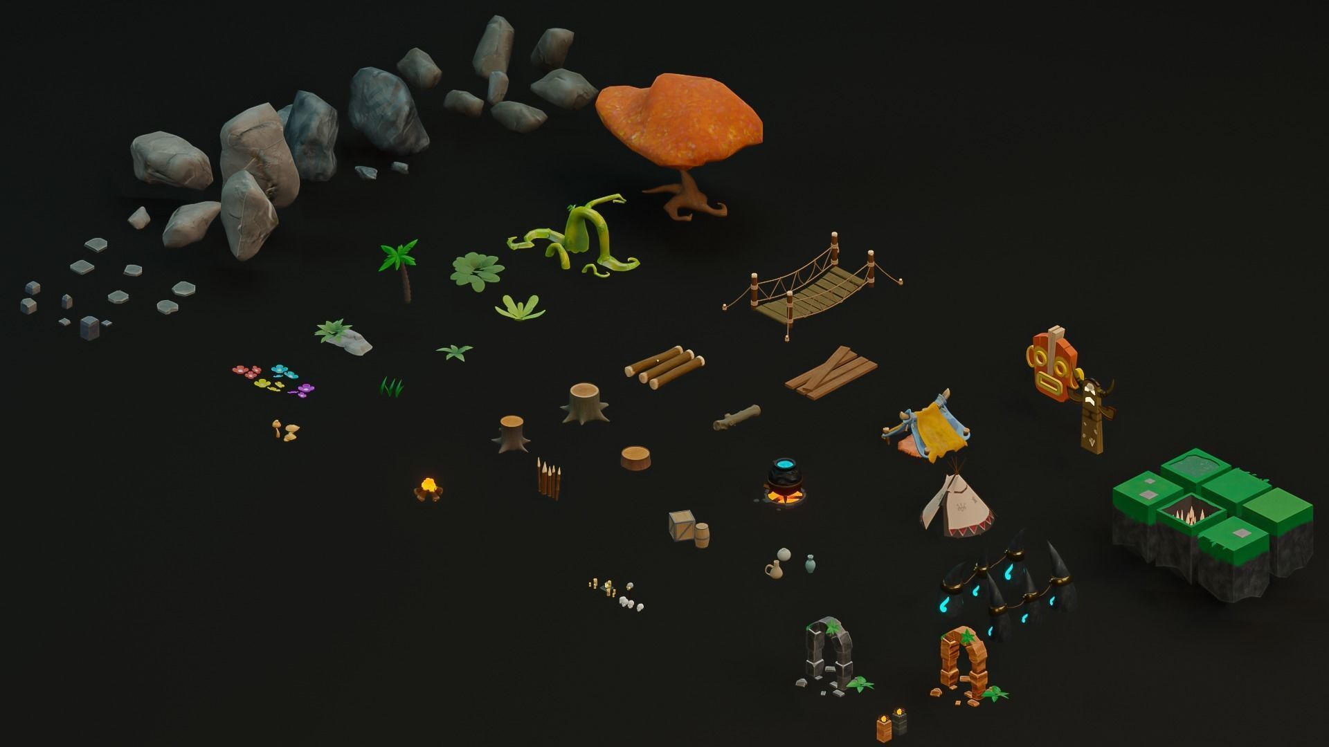 3D model Stylized Top Down Game Pack VR / AR / low-poly | CGTrader