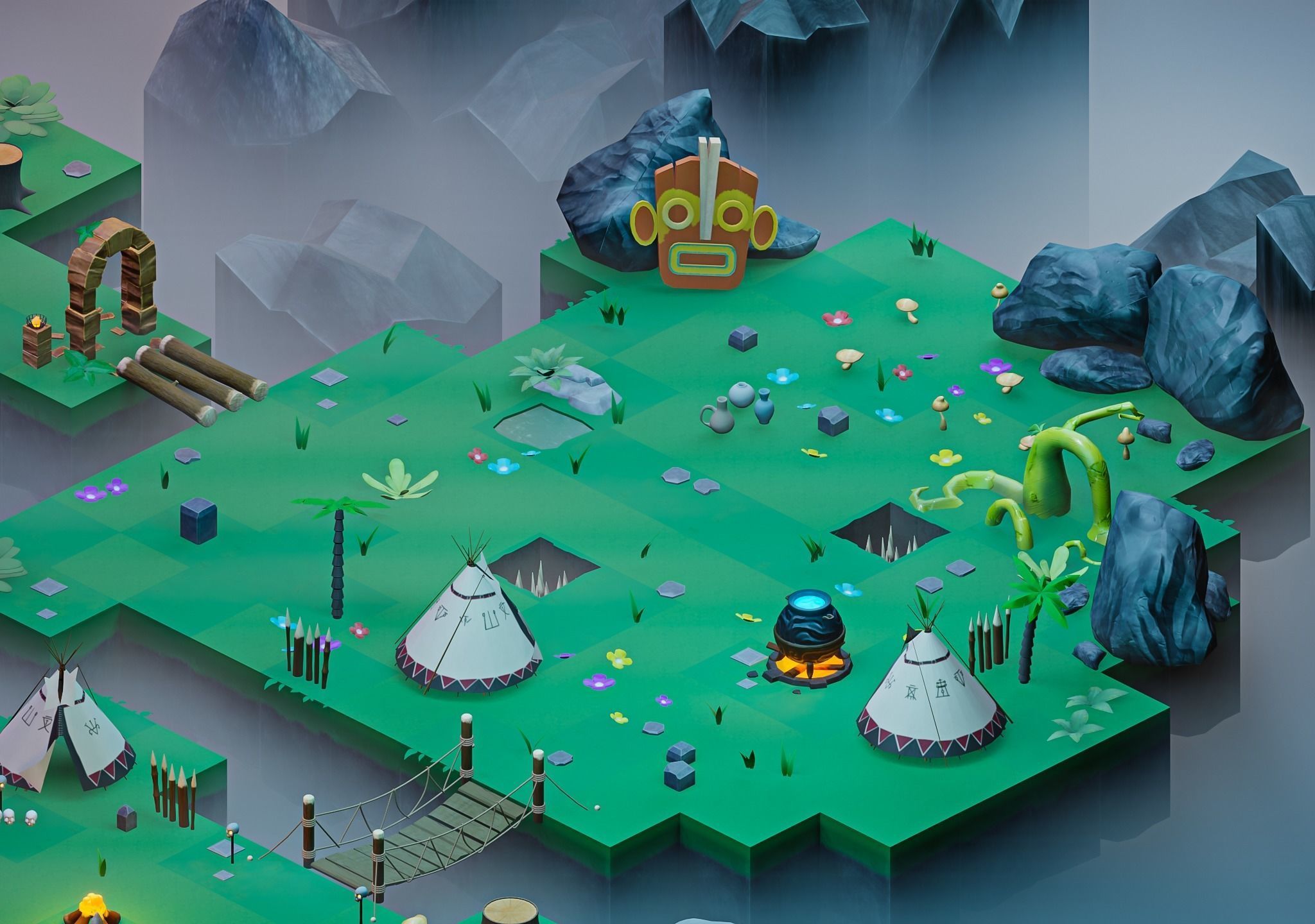 3D model Stylized Top Down Game Pack VR / AR / low-poly | CGTrader