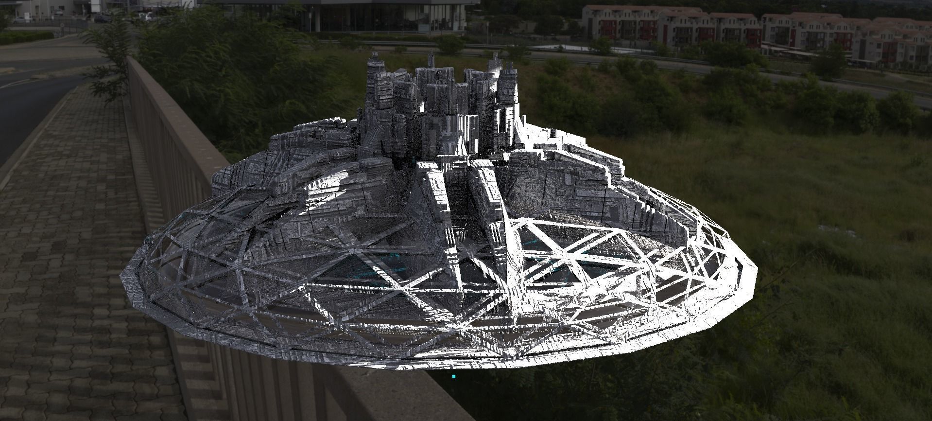 SciFi City Dome Array Base 4 3D model | CGTrader