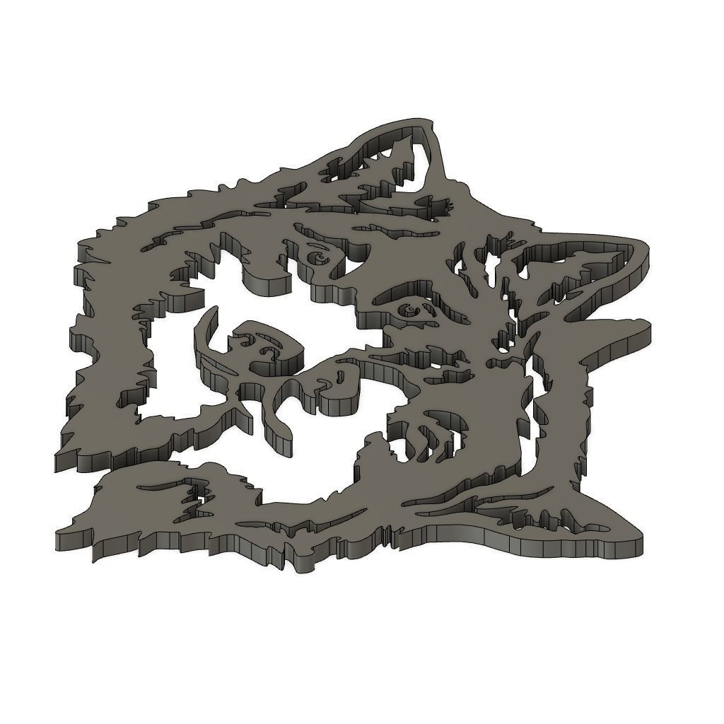 Wolf With Wolf Wall Decor 3D model 3D printable | CGTrader