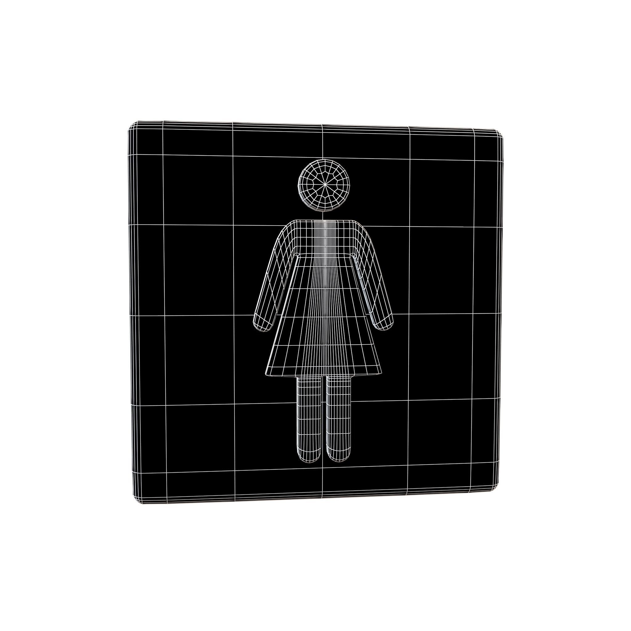 3D model Girl Washroom Icon v1 001 VR / AR / low-poly | CGTrader