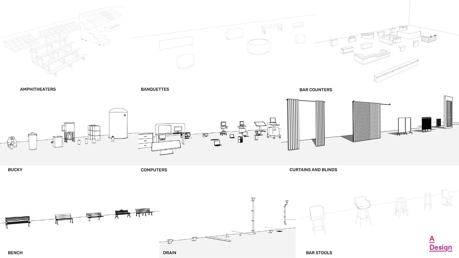 30 small packs families - Revit families - 269 families in total 3D ...
