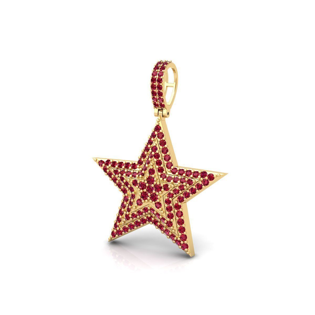 Start Diamond Pendent 3d Model and Render Detail 3D model 3D printable ...