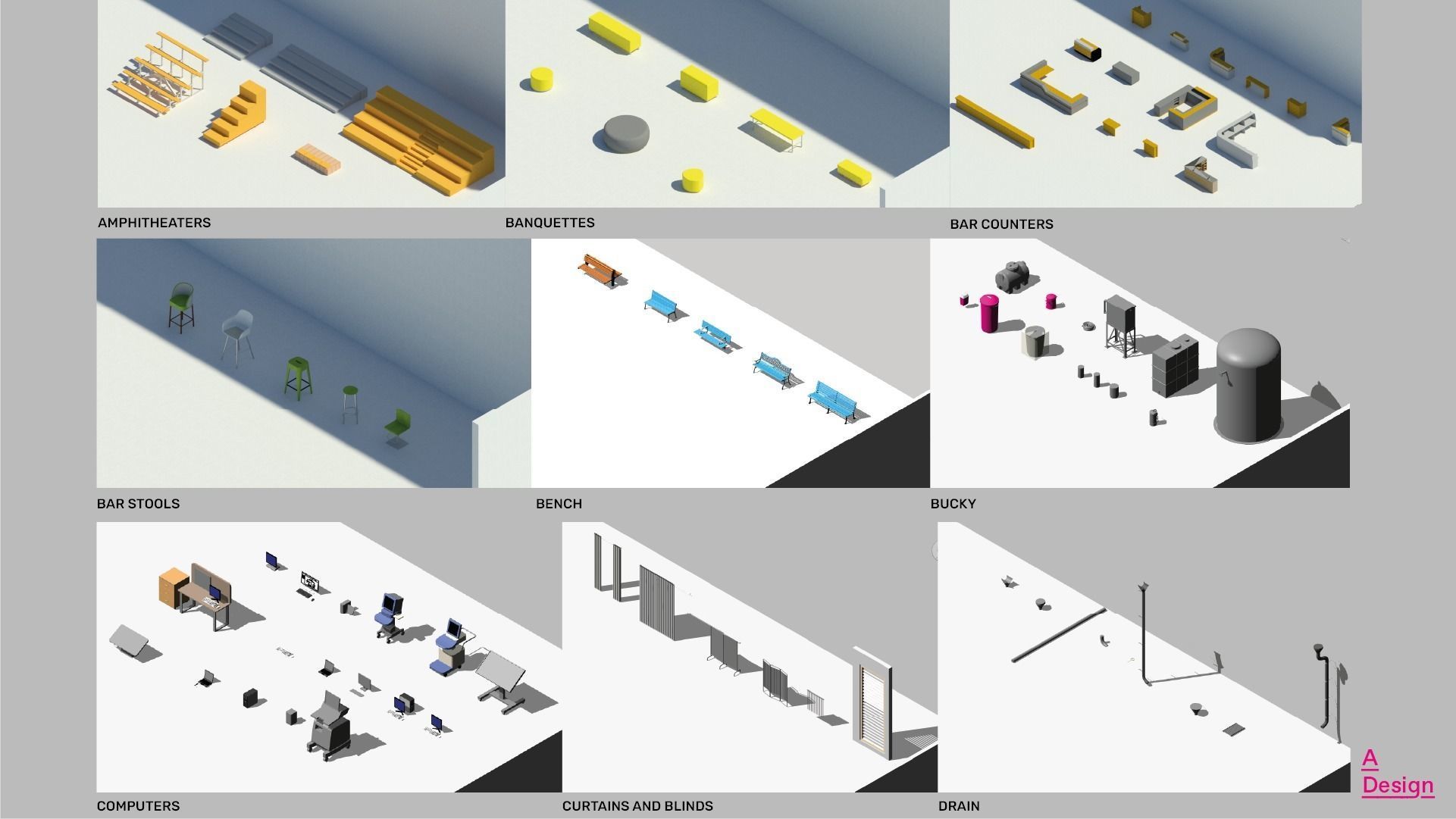 All families - 1275 pieces - Revit families 3D model | CGTrader