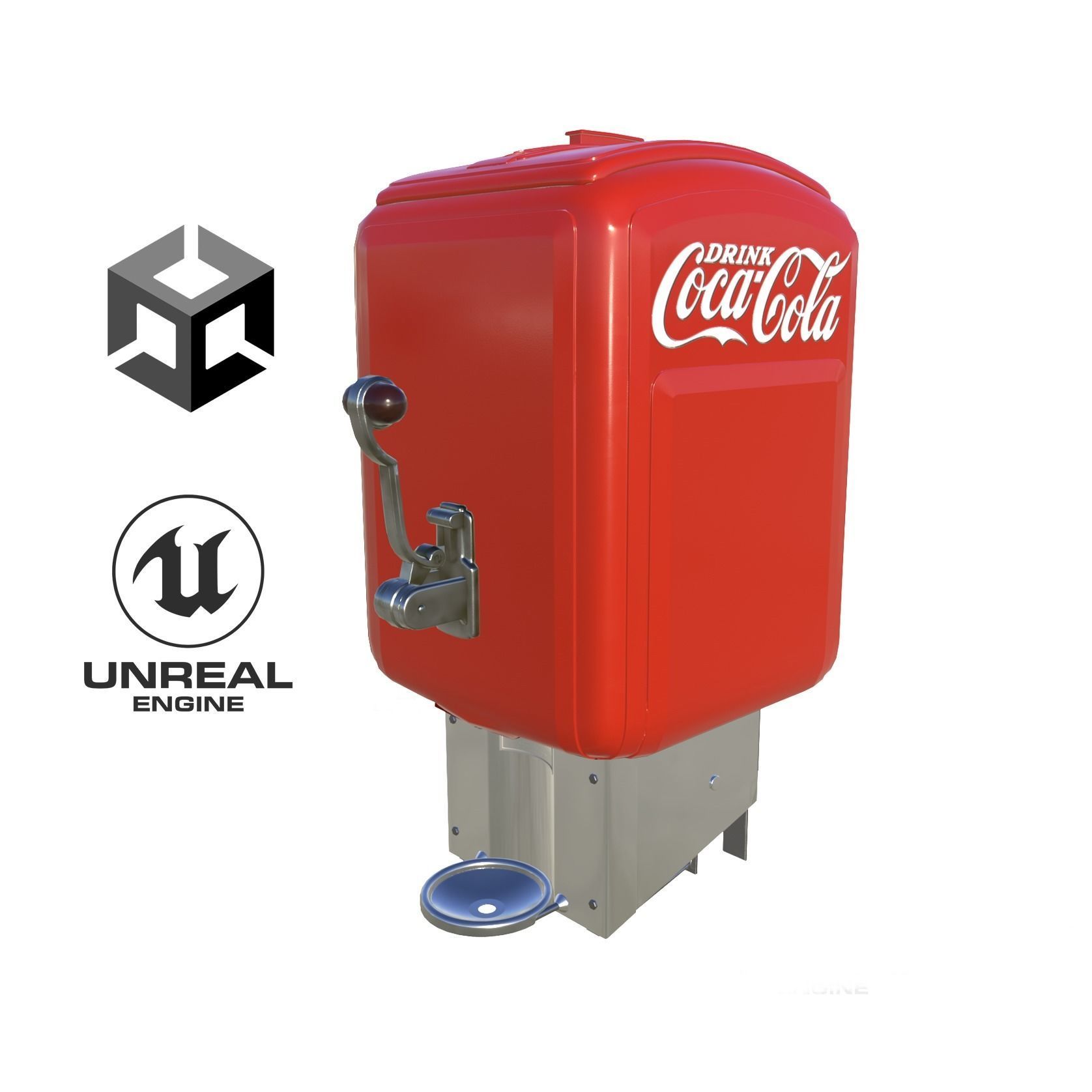 3D model Coca-Cola Rare Vintage Coke Soda Syrup Dispenser low poly PBR ...
