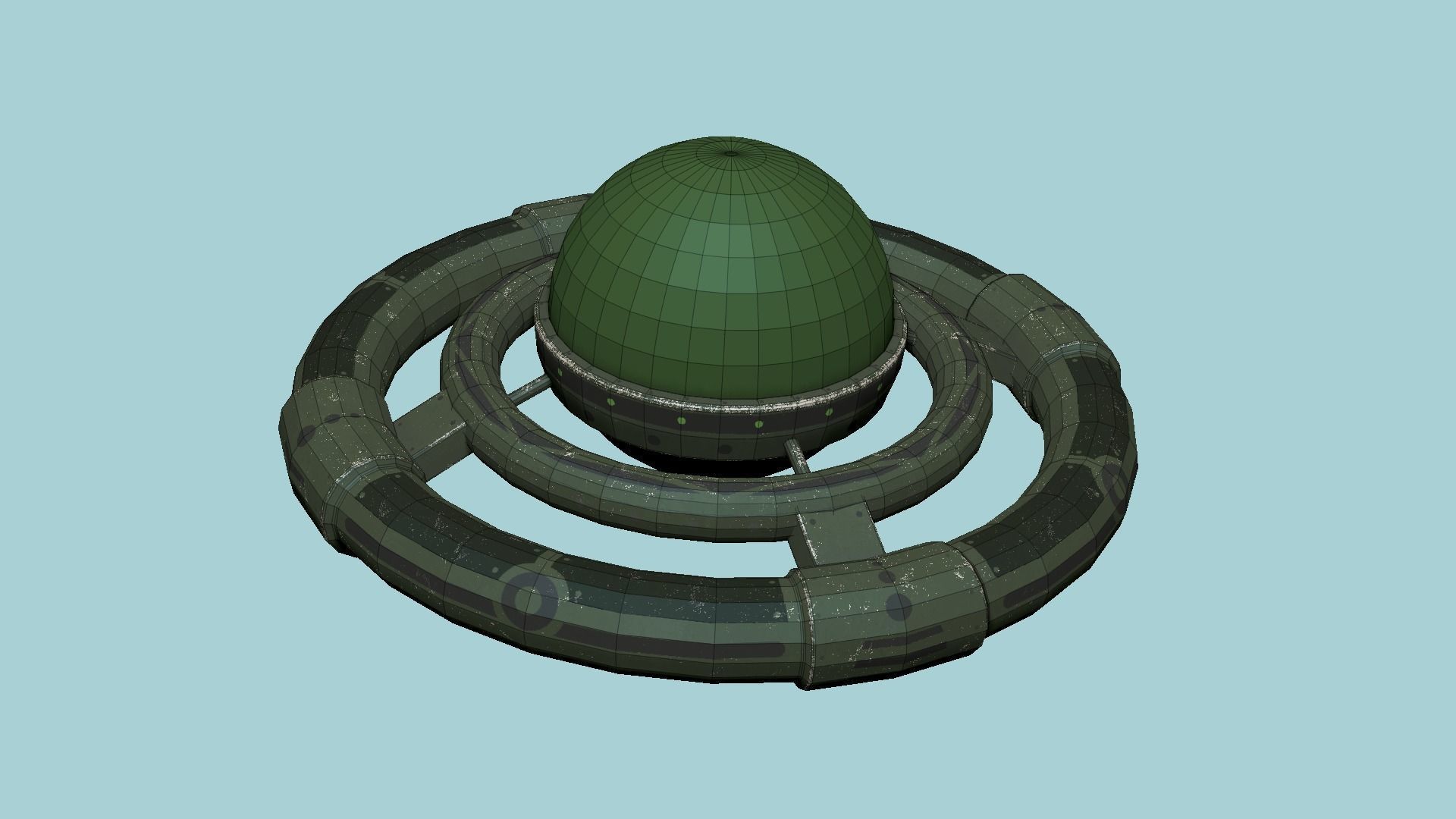 3D model Alien Spaceship UFO E05 Dark Green - Sci Fi Spacecraft Design ...