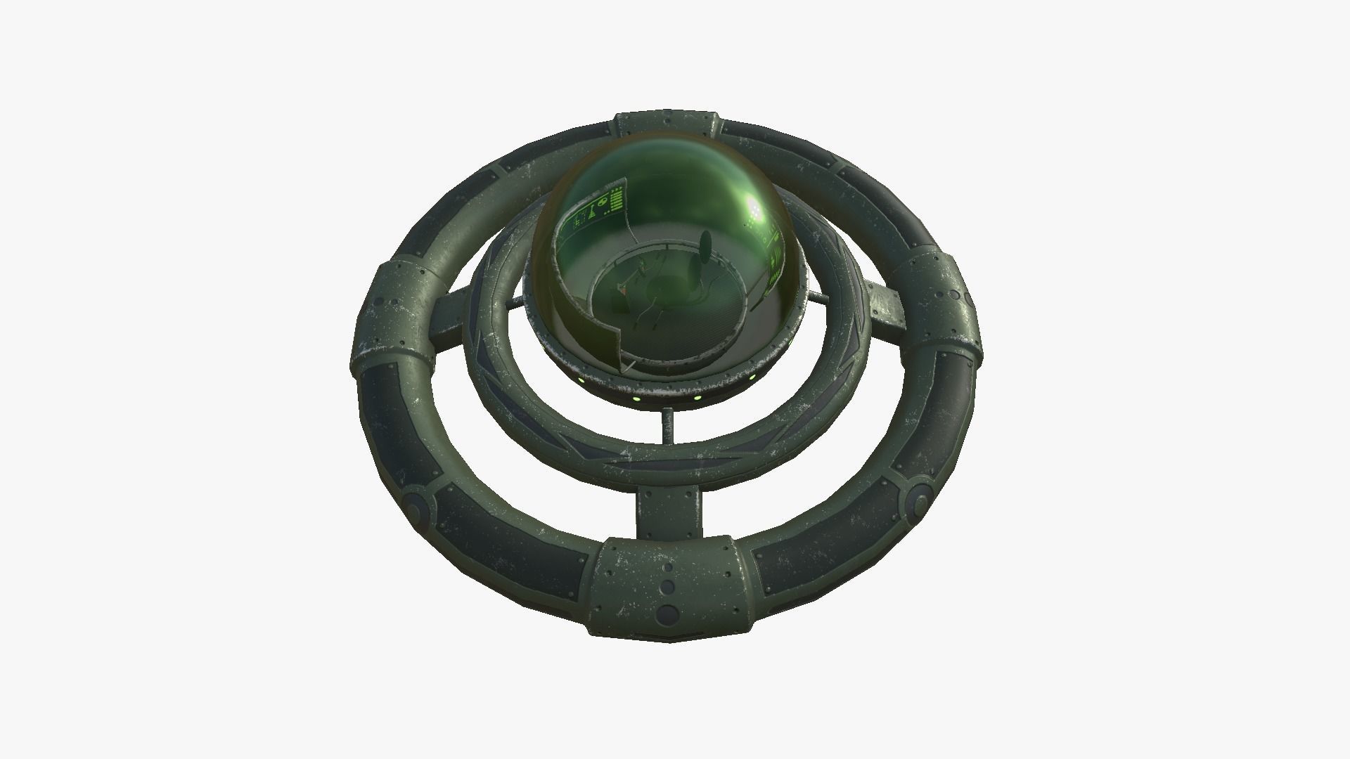 3D model Alien Spaceship UFO E05 Dark Green - Sci Fi Spacecraft Design ...