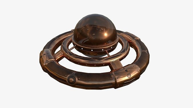 3D model Alien Spaceship UFO E06 Copper - Sci Fi Spacecraft Design VR ...