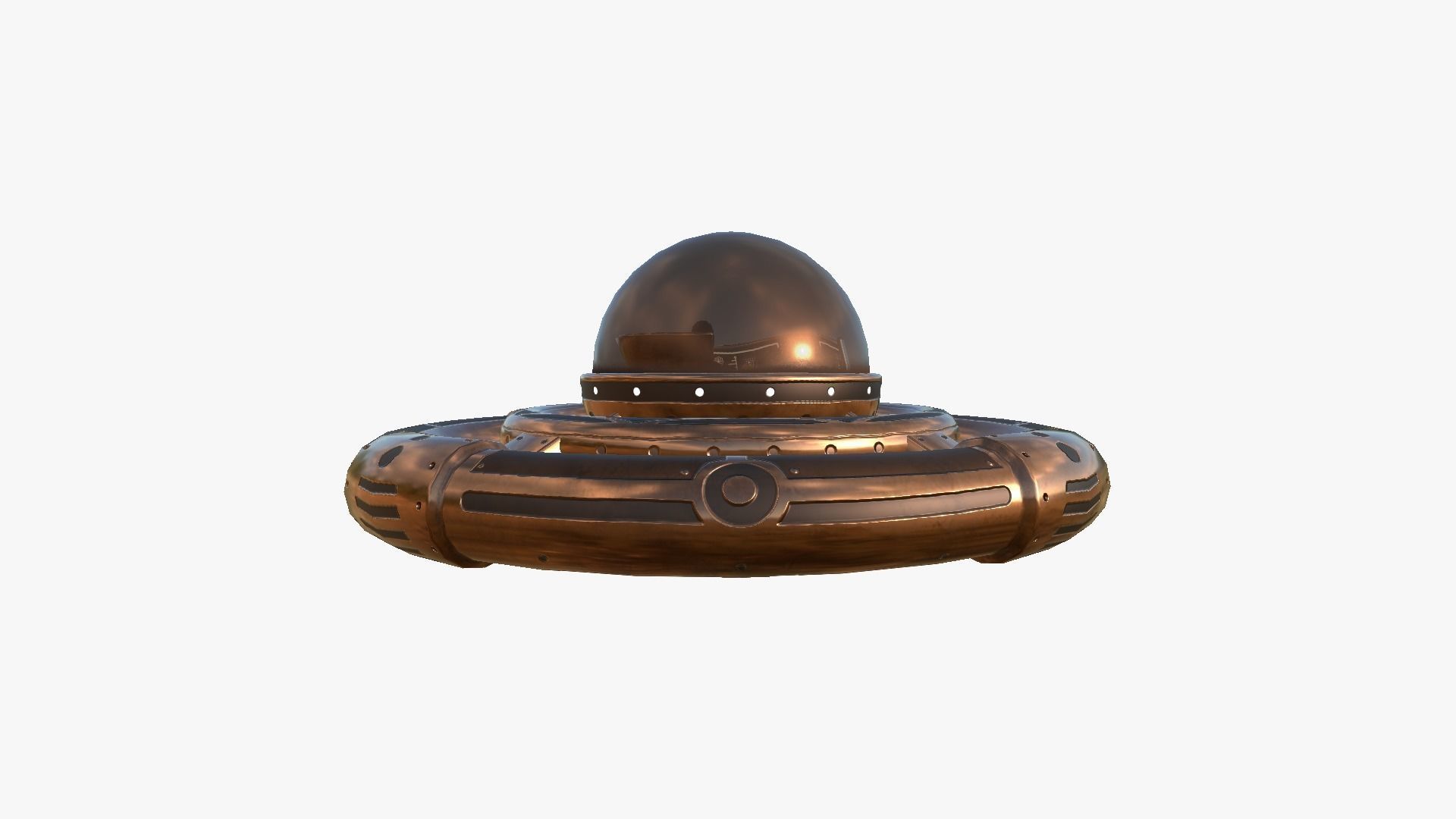 3D model Alien Spaceship UFO E06 Copper - Sci Fi Spacecraft Design VR ...