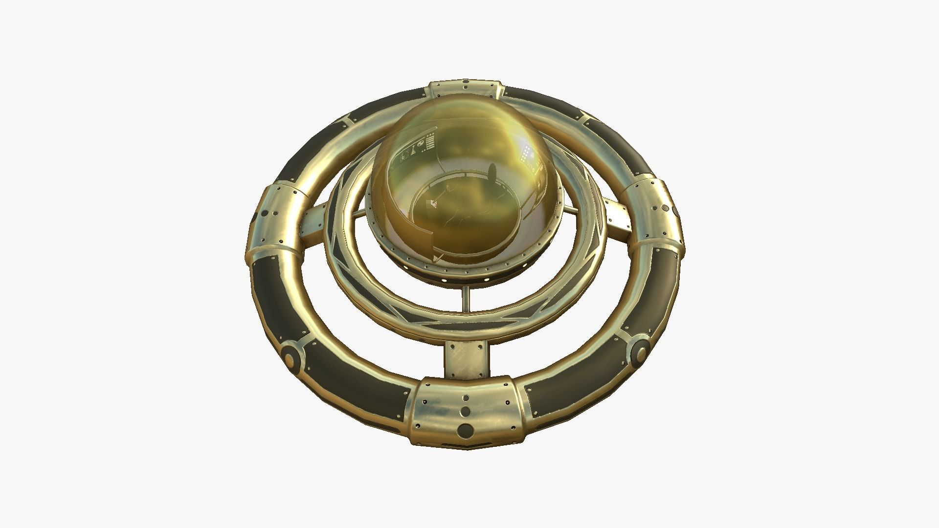3D model Alien Spaceship UFO E07 Gold - Sci Fi Spacecraft Design VR ...
