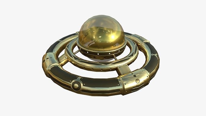 3D model Alien Spaceship UFO E07 Gold - Sci Fi Spacecraft Design VR ...