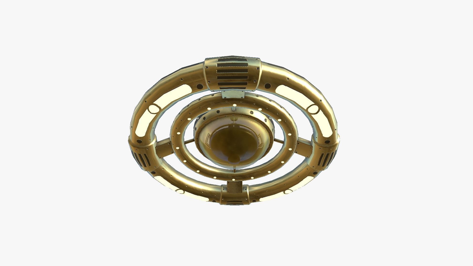 3D model Alien Spaceship UFO E07 Gold - Sci Fi Spacecraft Design VR ...