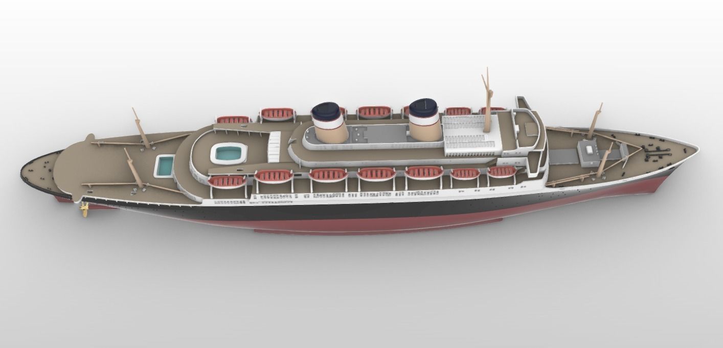 SS Constitution ocean liner cruise ship printable model 1959 3D model ...