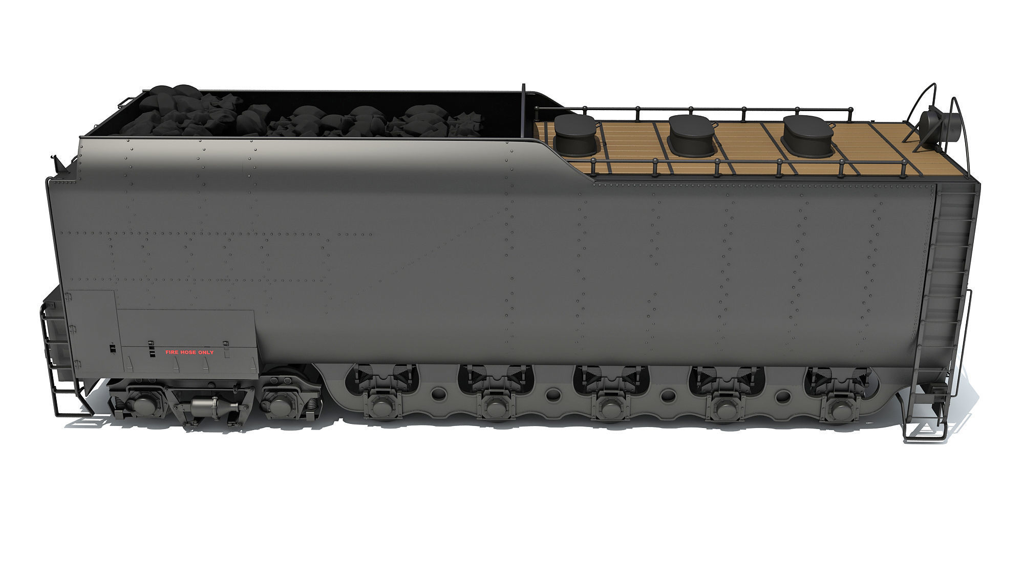Steam Train Coal Tender Car 3D model | CGTrader