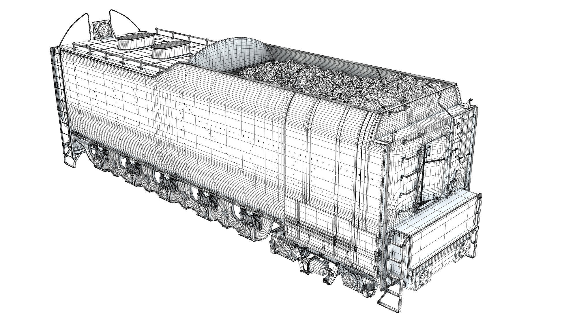 Steam Train Coal Tender Car 3D model | CGTrader